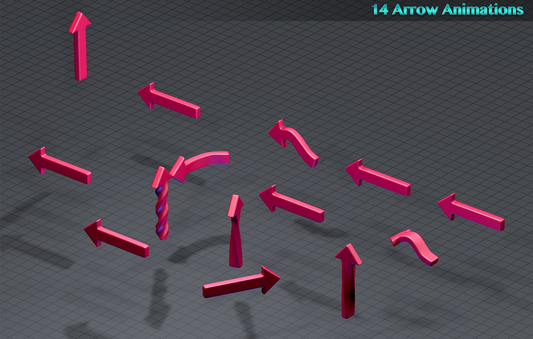 14 arrow animations 3D model - TurboSquid 1178262