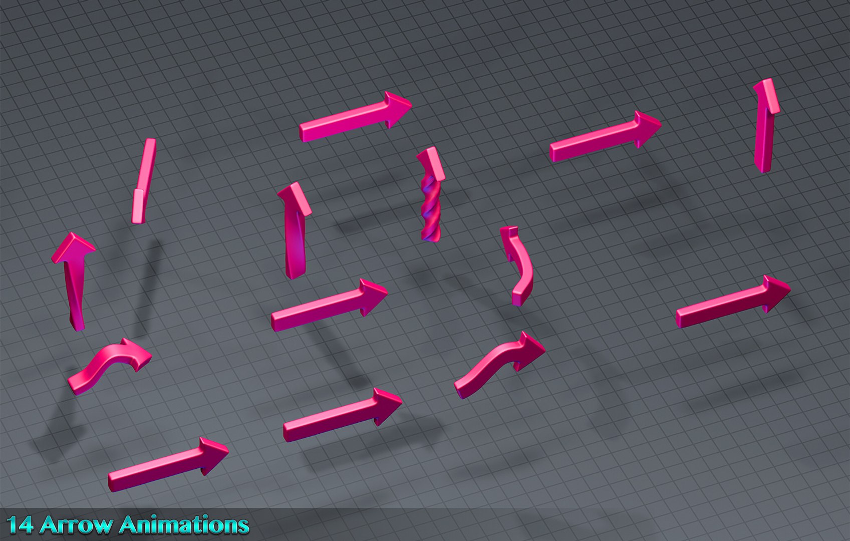 14 arrow animations 3D model - TurboSquid 1178262