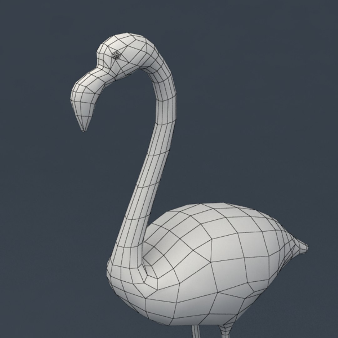 3d Flamingo Rigged Model