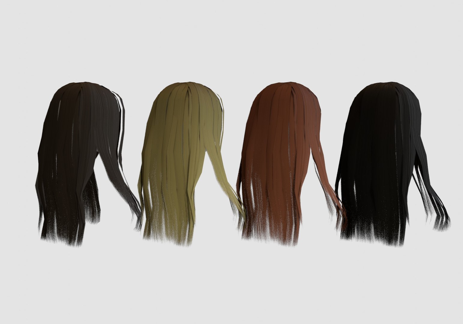 3D Hairstyle In 4 Colors Model - TurboSquid 1899612