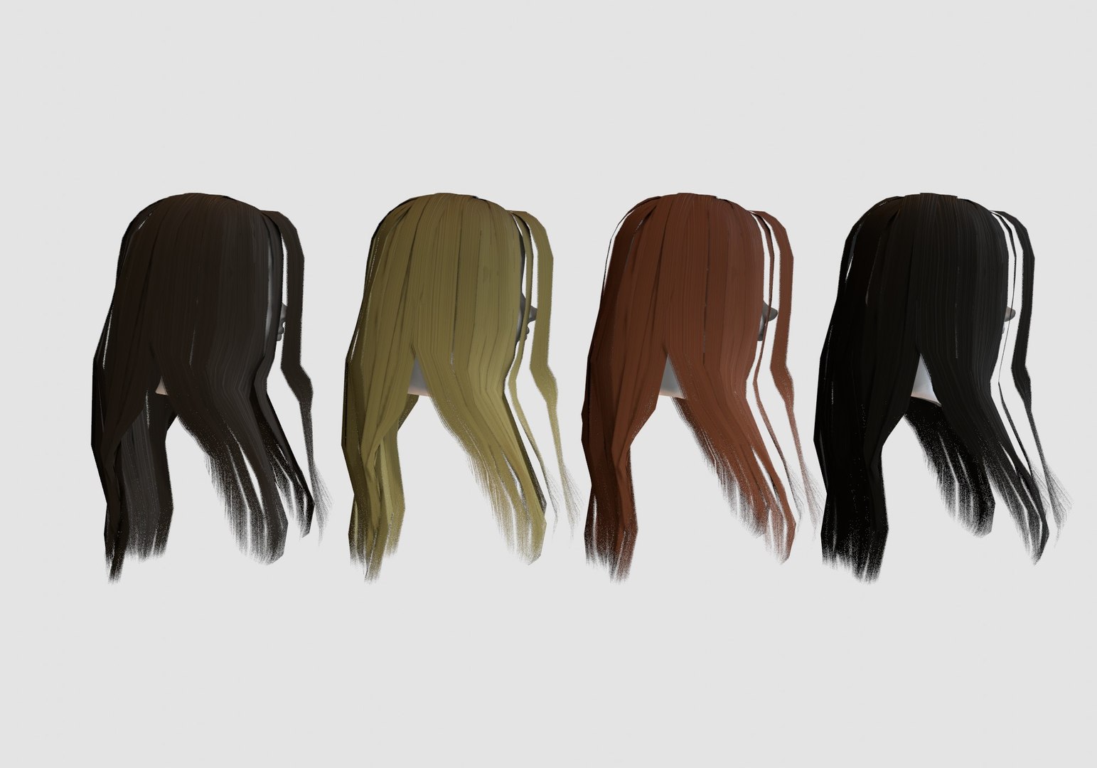 3D Hairstyle In 4 Colors Model - TurboSquid 1899612