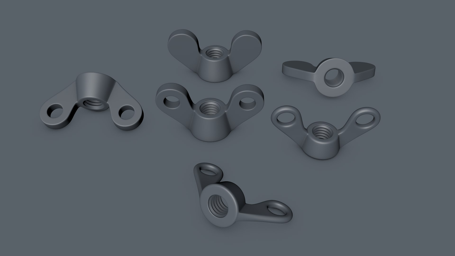 3D Wingnut Nut Model - TurboSquid 1317213