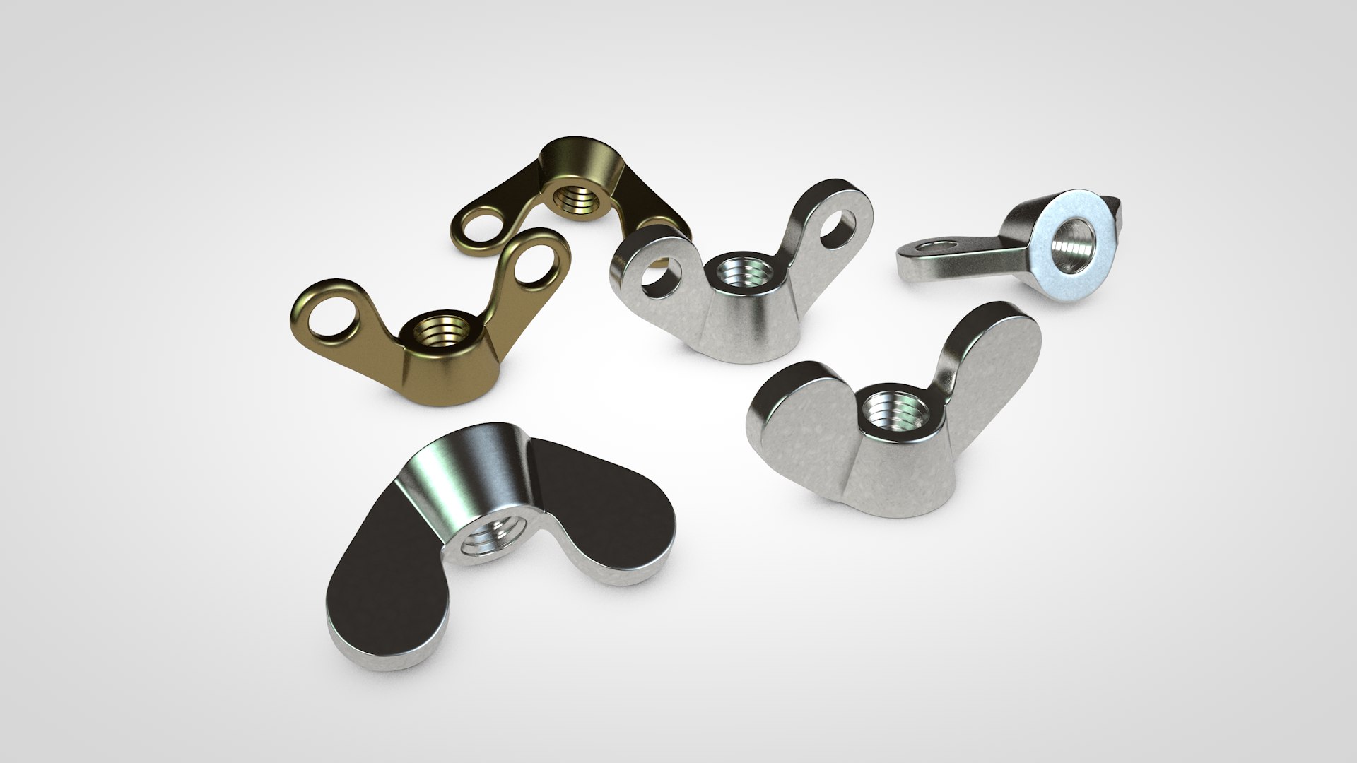 3D Wingnut Nut Model - TurboSquid 1317213