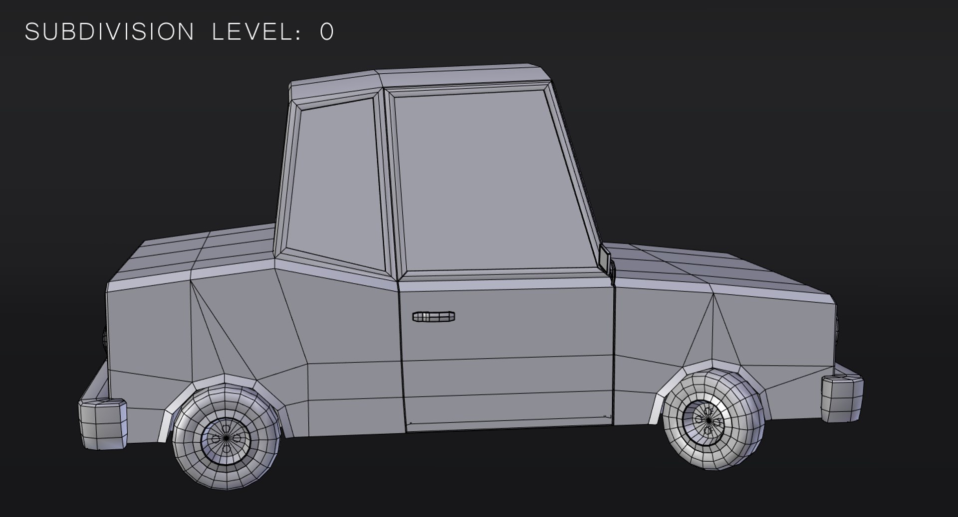 3d Model Cartoon Car Rigged
