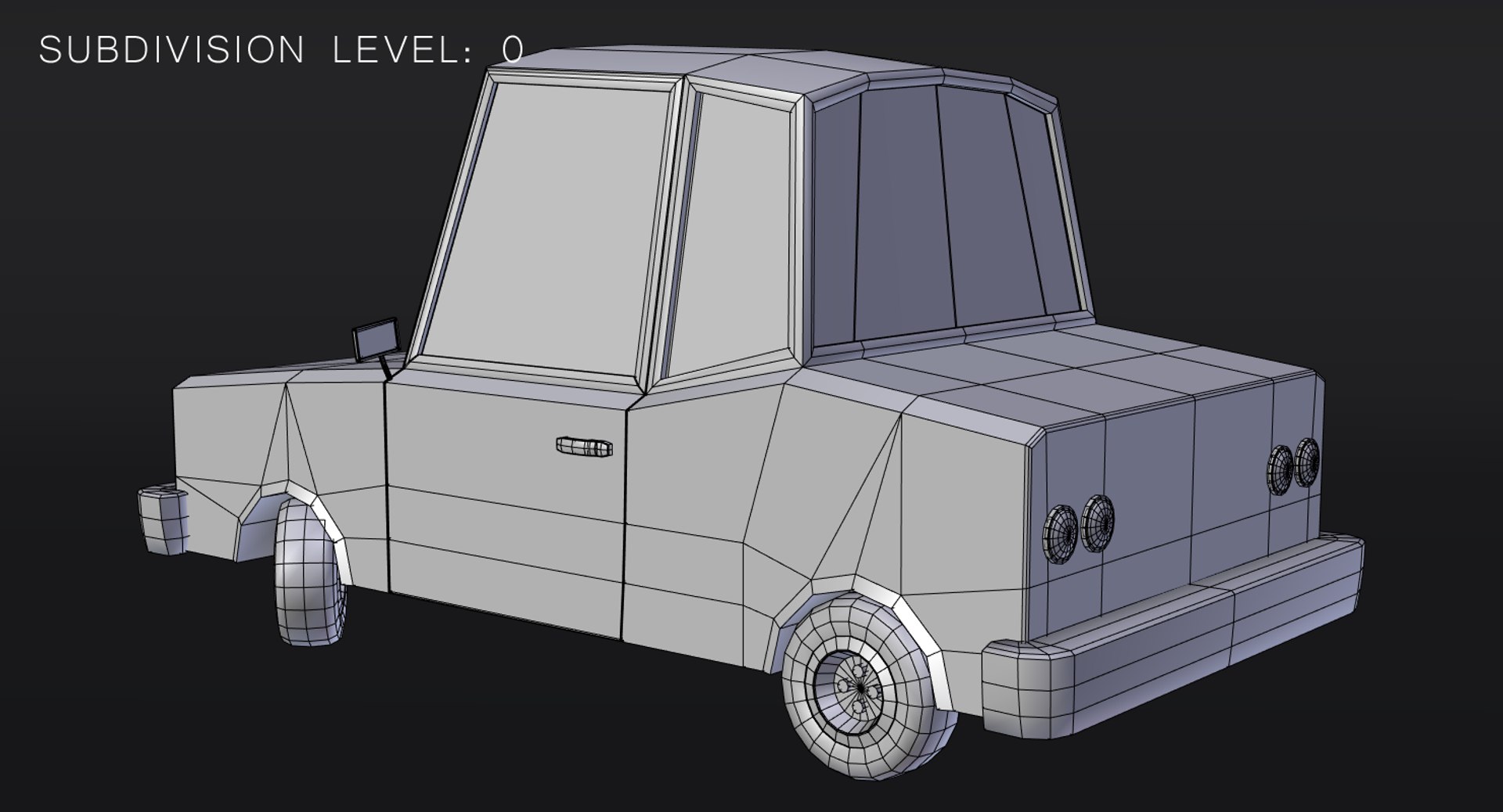 3d Model Cartoon Car Rigged