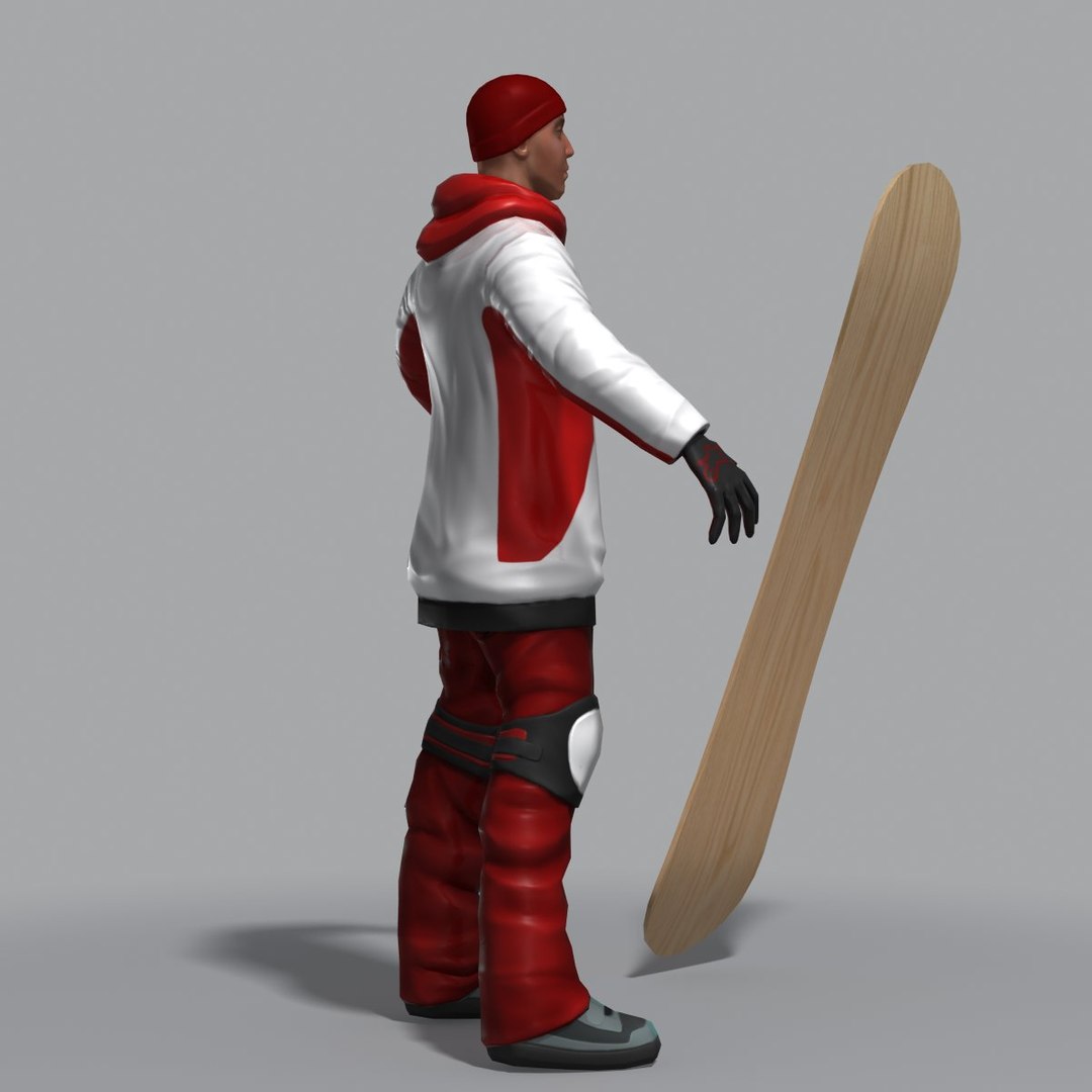 3d model snowboarder boarder