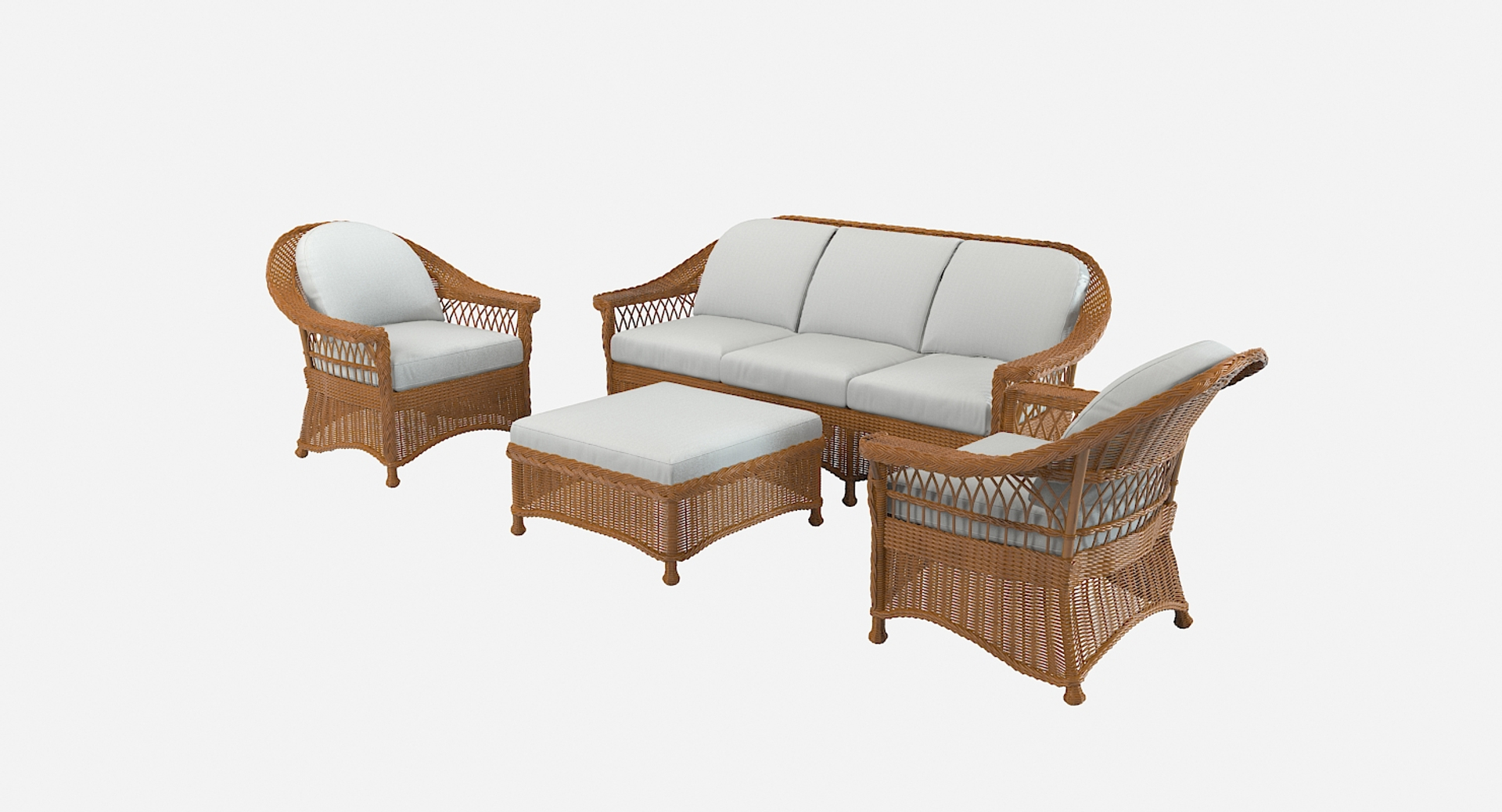 3d Bridgeport Woven Furniture Set Model