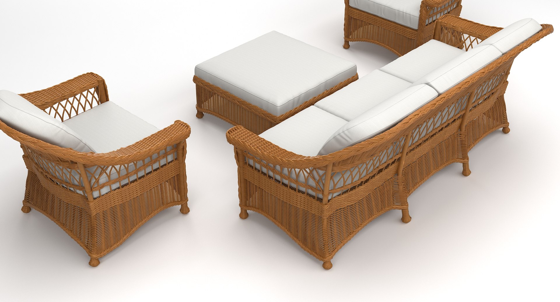 3d Bridgeport Woven Furniture Set Model