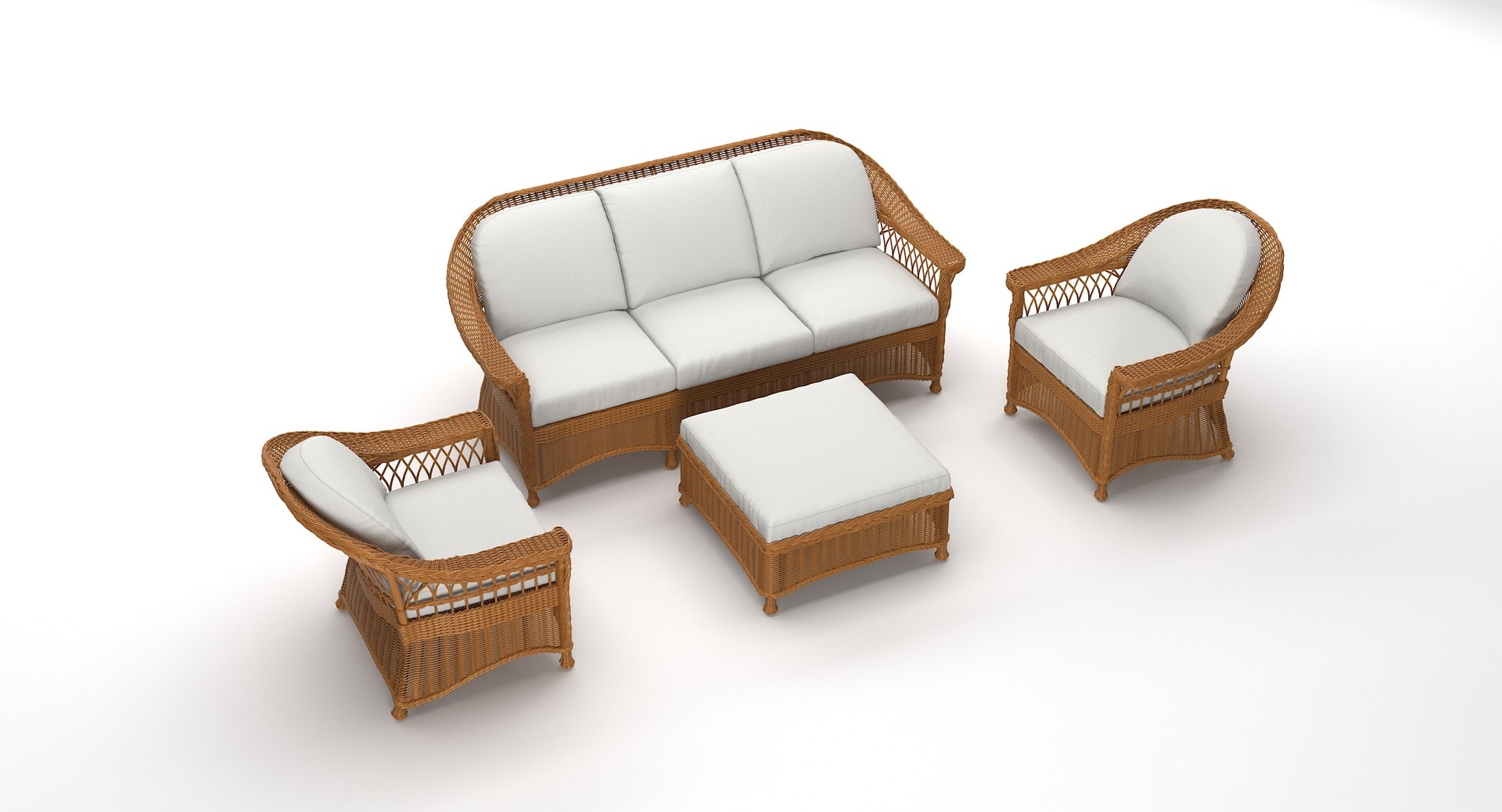3d Bridgeport Woven Furniture Set Model