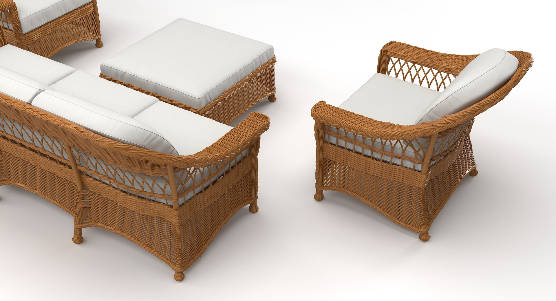 3d Bridgeport Woven Furniture Set Model