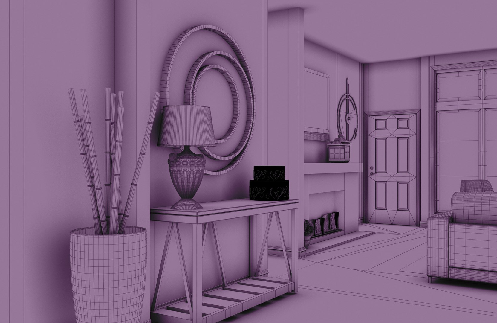 3D Model High Def Modern Classic Living Room And Kitchen - TurboSquid ...