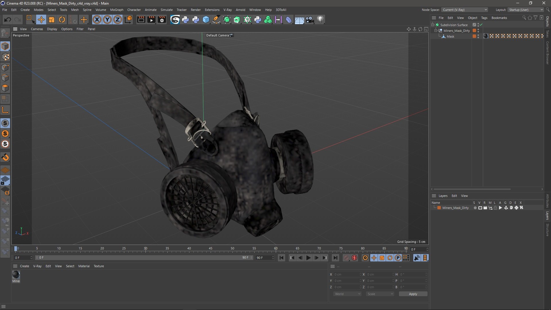 3D Miners Mask Dirty Model - TurboSquid 2330658