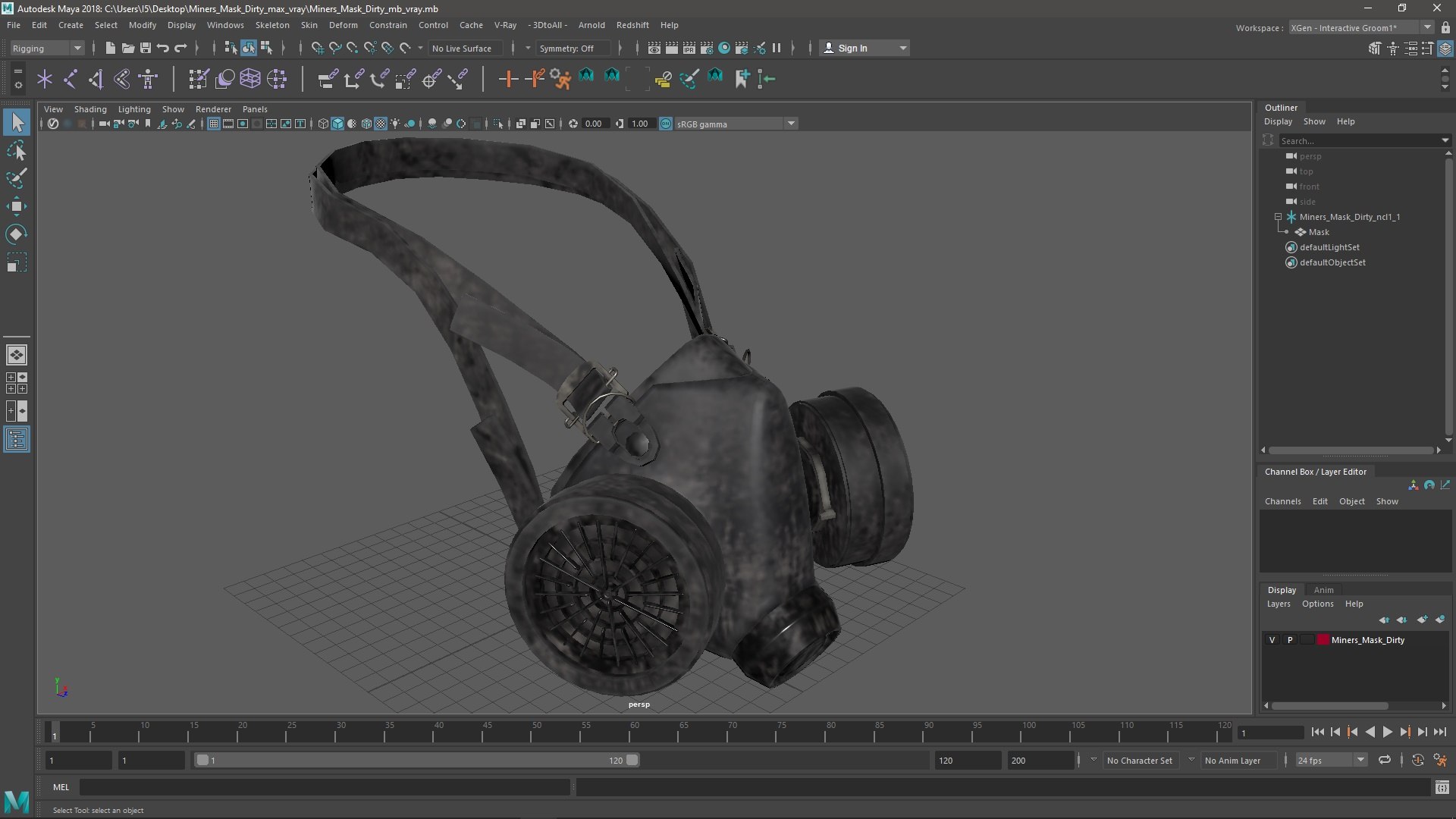 3D Miners Mask Dirty Model - TurboSquid 2330658