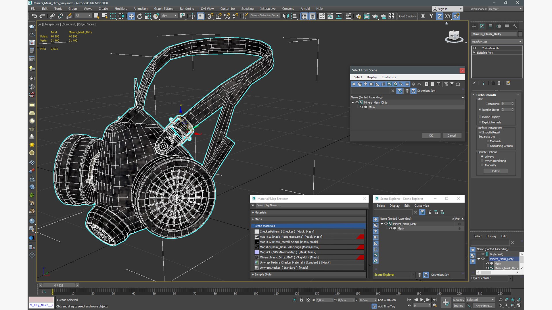 3D Miners Mask Dirty Model - TurboSquid 2330658