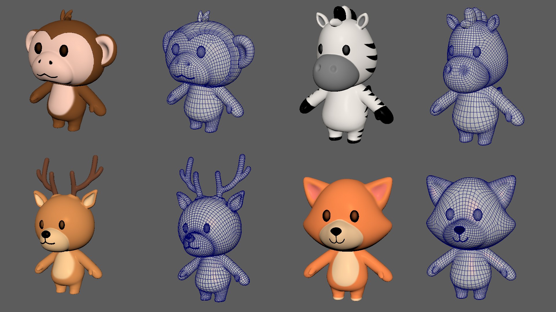 Cartoon Animal 3d Models Pack Vol1 3D Model - TurboSquid 2321772