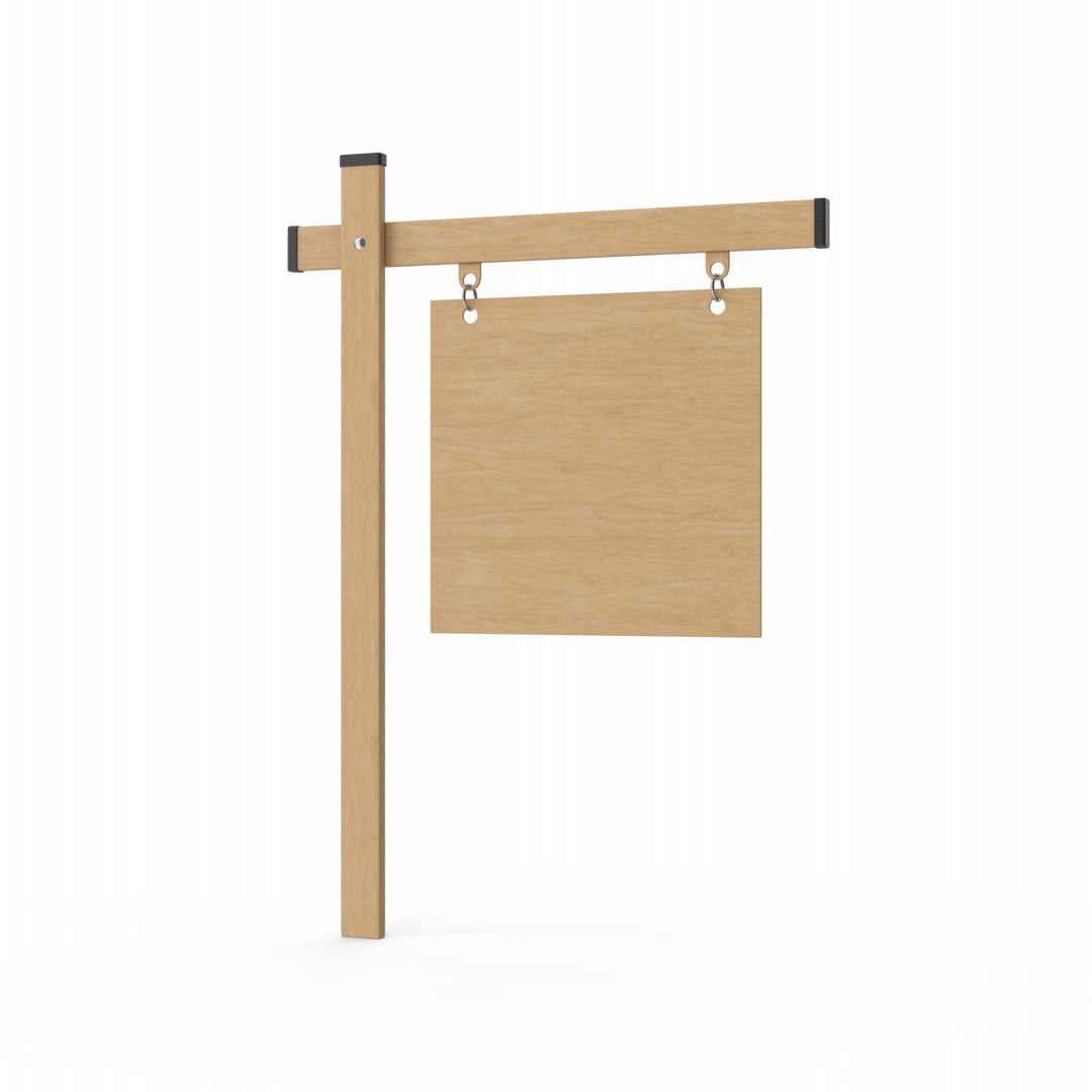 Wooden Signboard 3D Model - TurboSquid 2183809