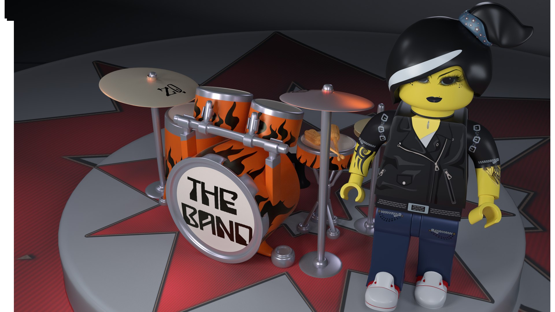 3D Lego Drums Character Woman | 1143026 | TurboSquid