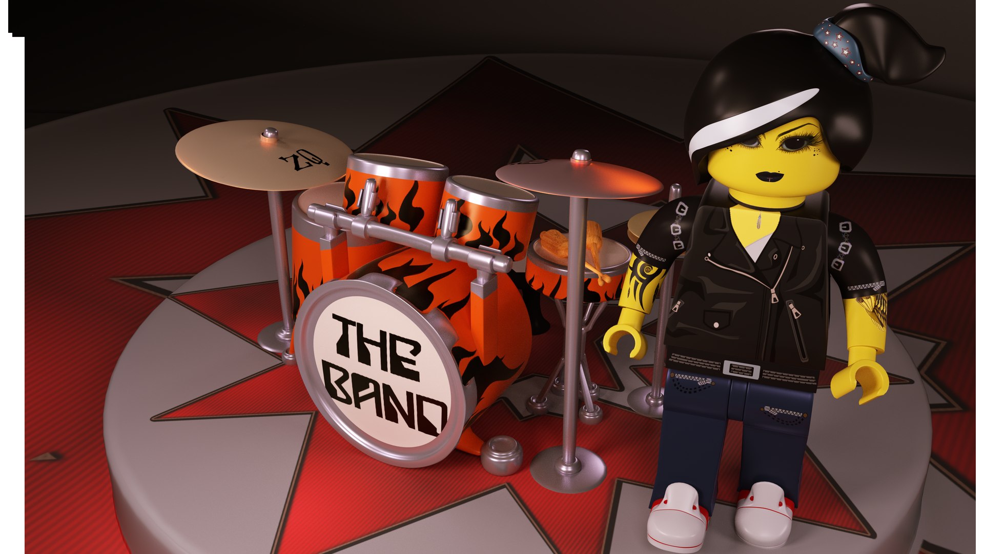 3D Lego Drums Character Woman | 1143026 | TurboSquid