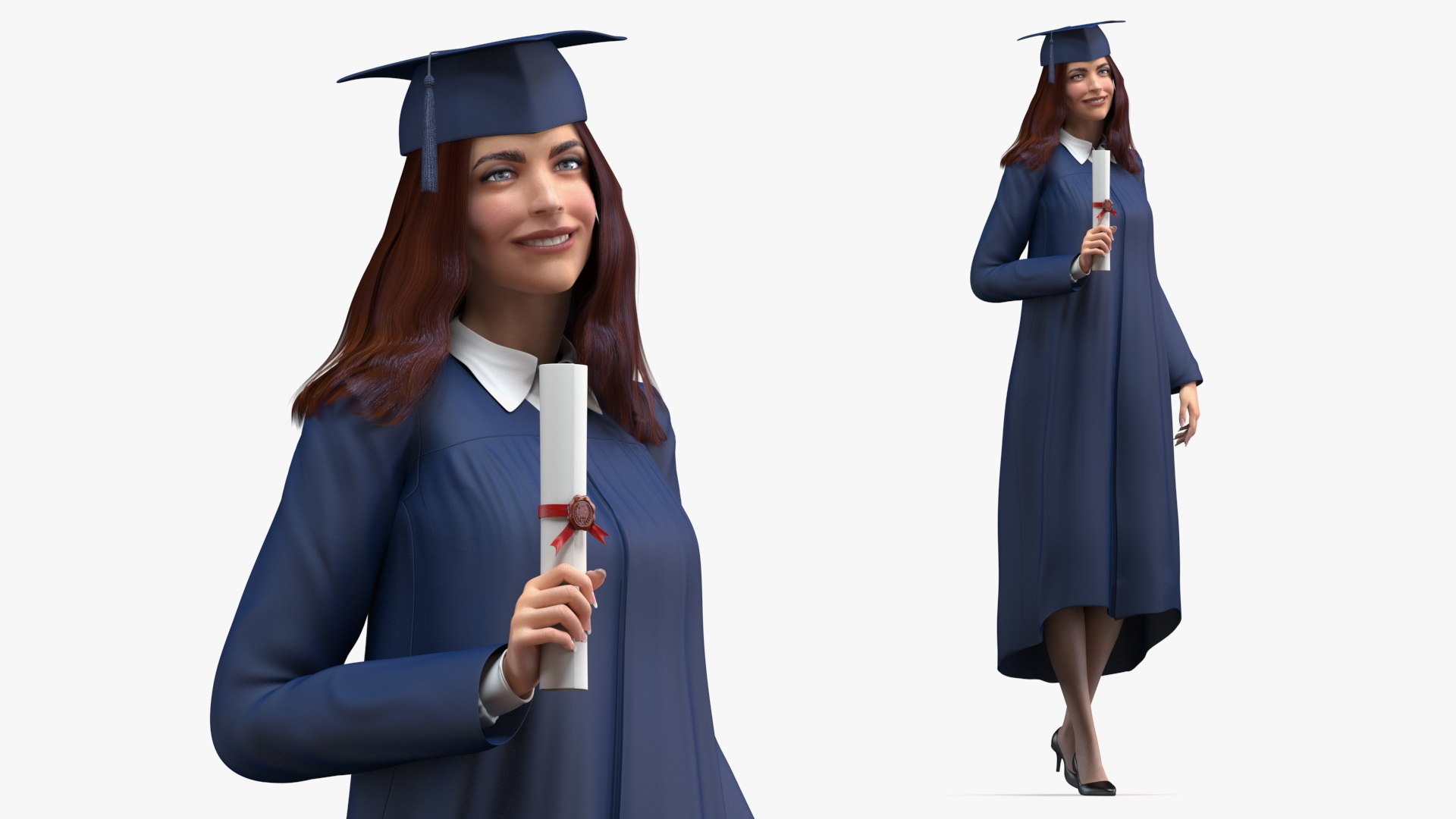3D Female Graduate Student Rigged Woman Model - TurboSquid 1580720