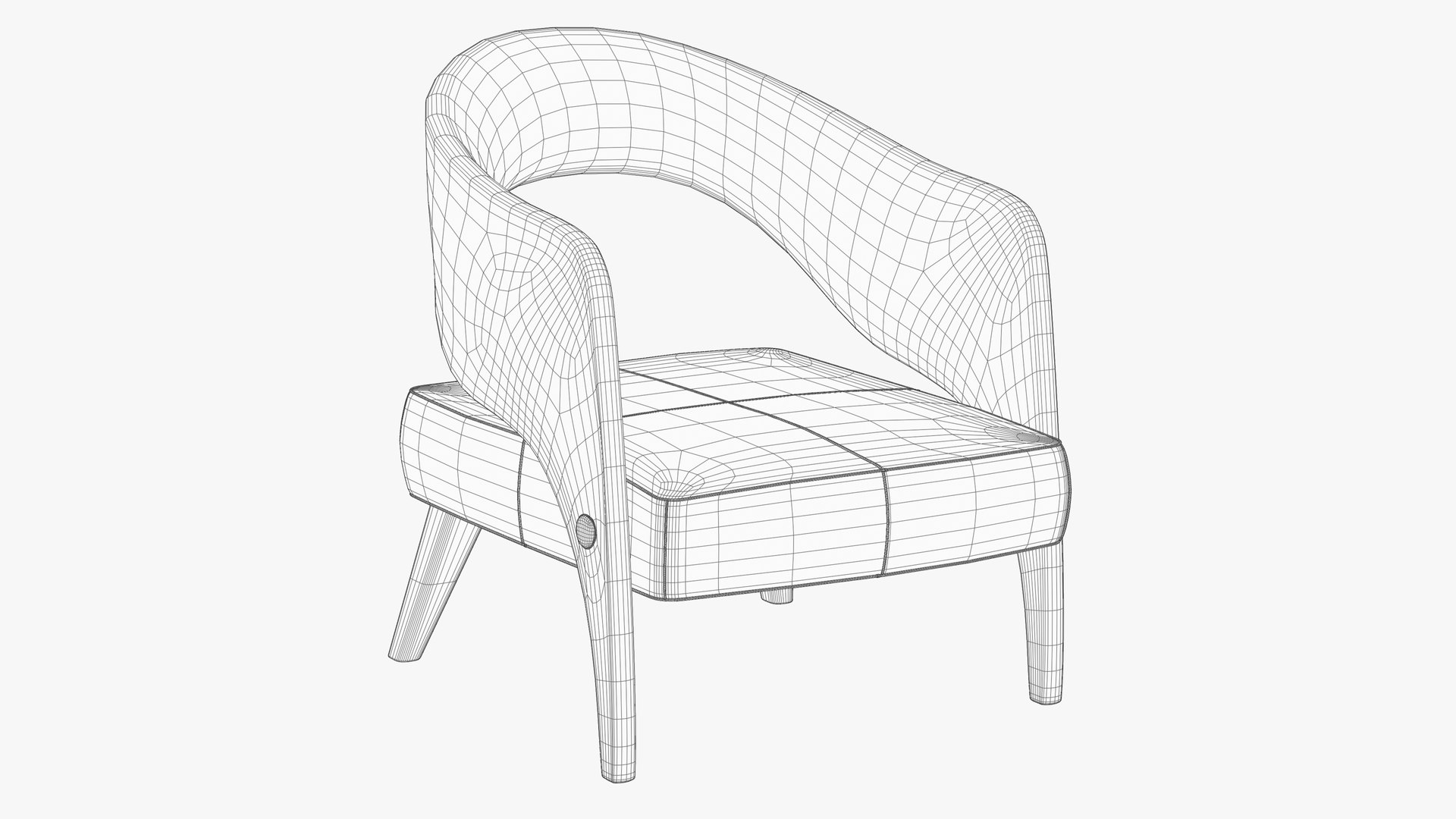 Aesthetic Rosy Fabric Chair Model - TurboSquid 1985372