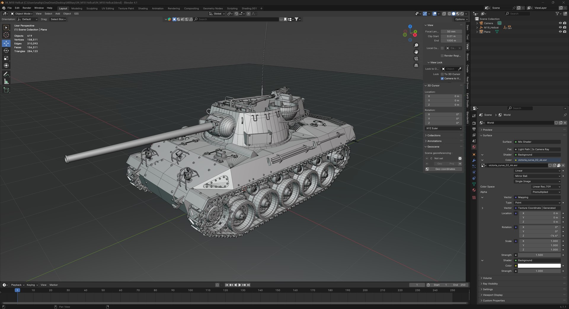 M18 Hellcat Tank Destroyer 3D Model - TurboSquid 2331400