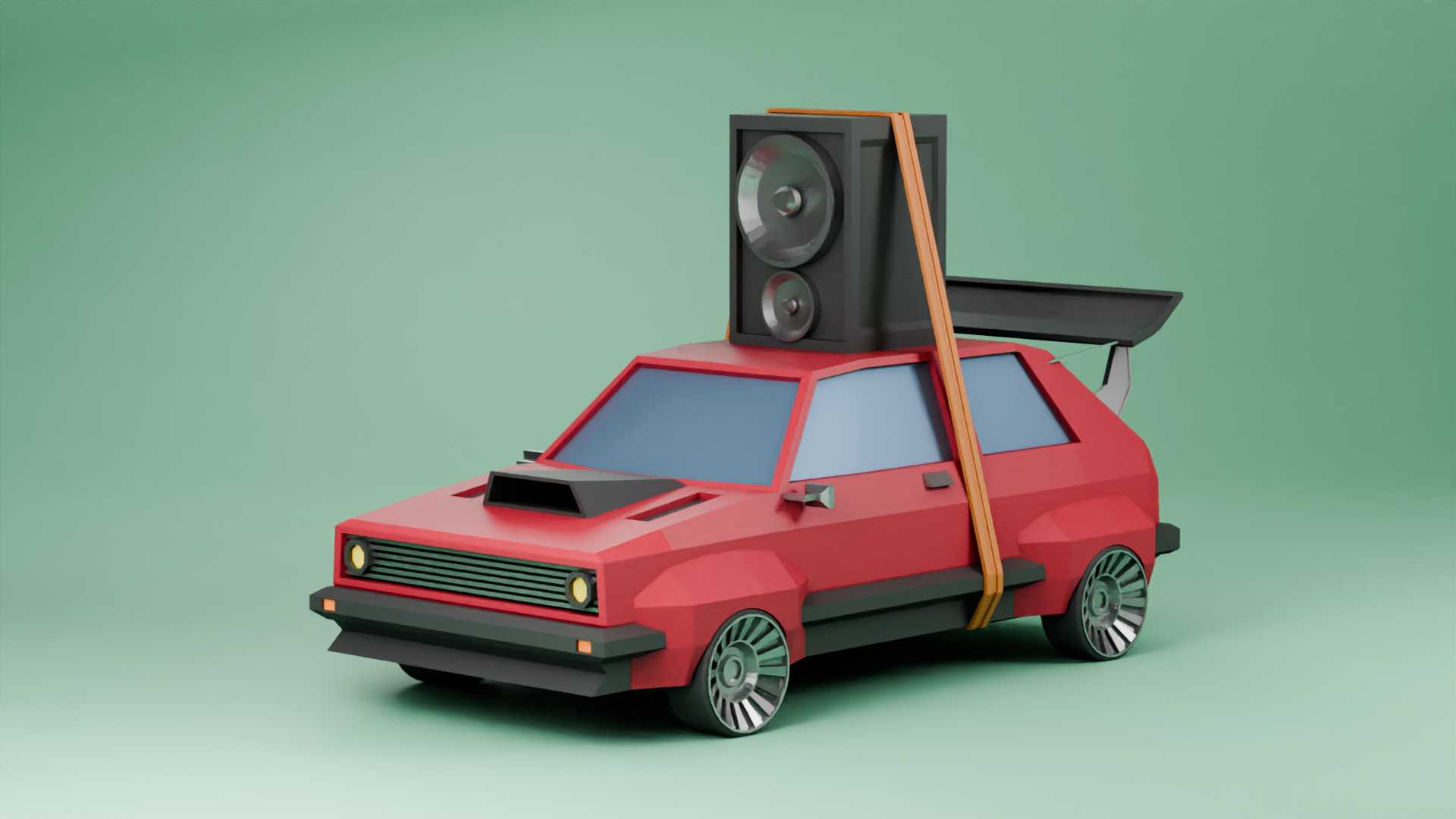 Golf Gti Mk1 Low-poly 3D Model - TurboSquid 2212934