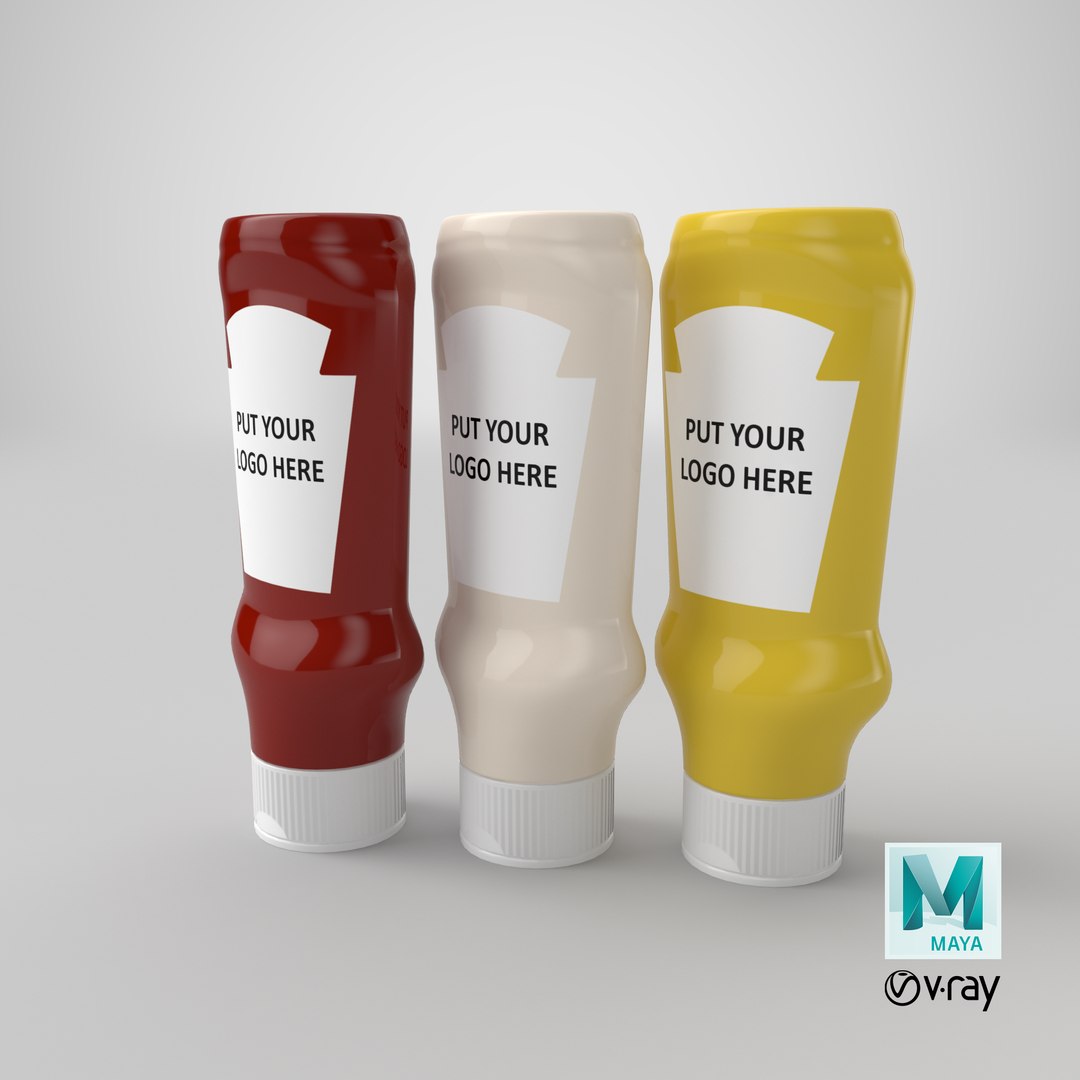 Editable sauce set ketchup 3D model - TurboSquid 1610808