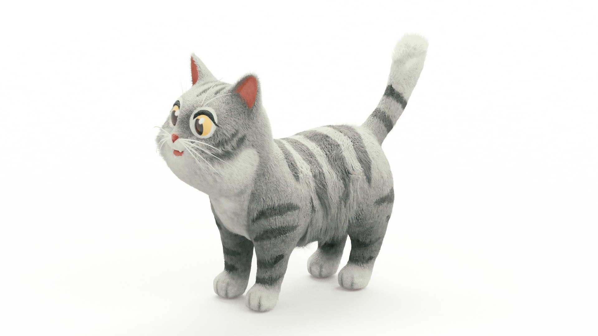 Cartoon Grey Cat 3D Model - TurboSquid 1999778