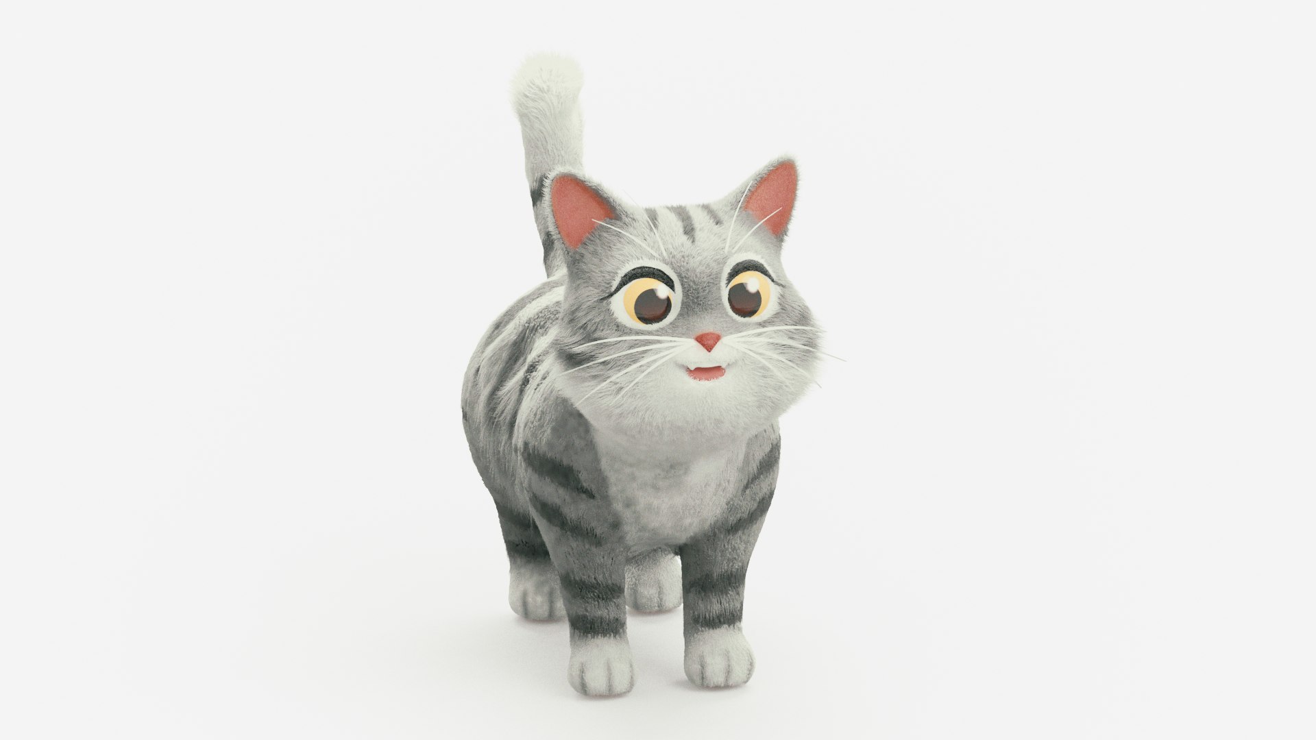 Cartoon Grey Cat 3D Model - TurboSquid 1999778