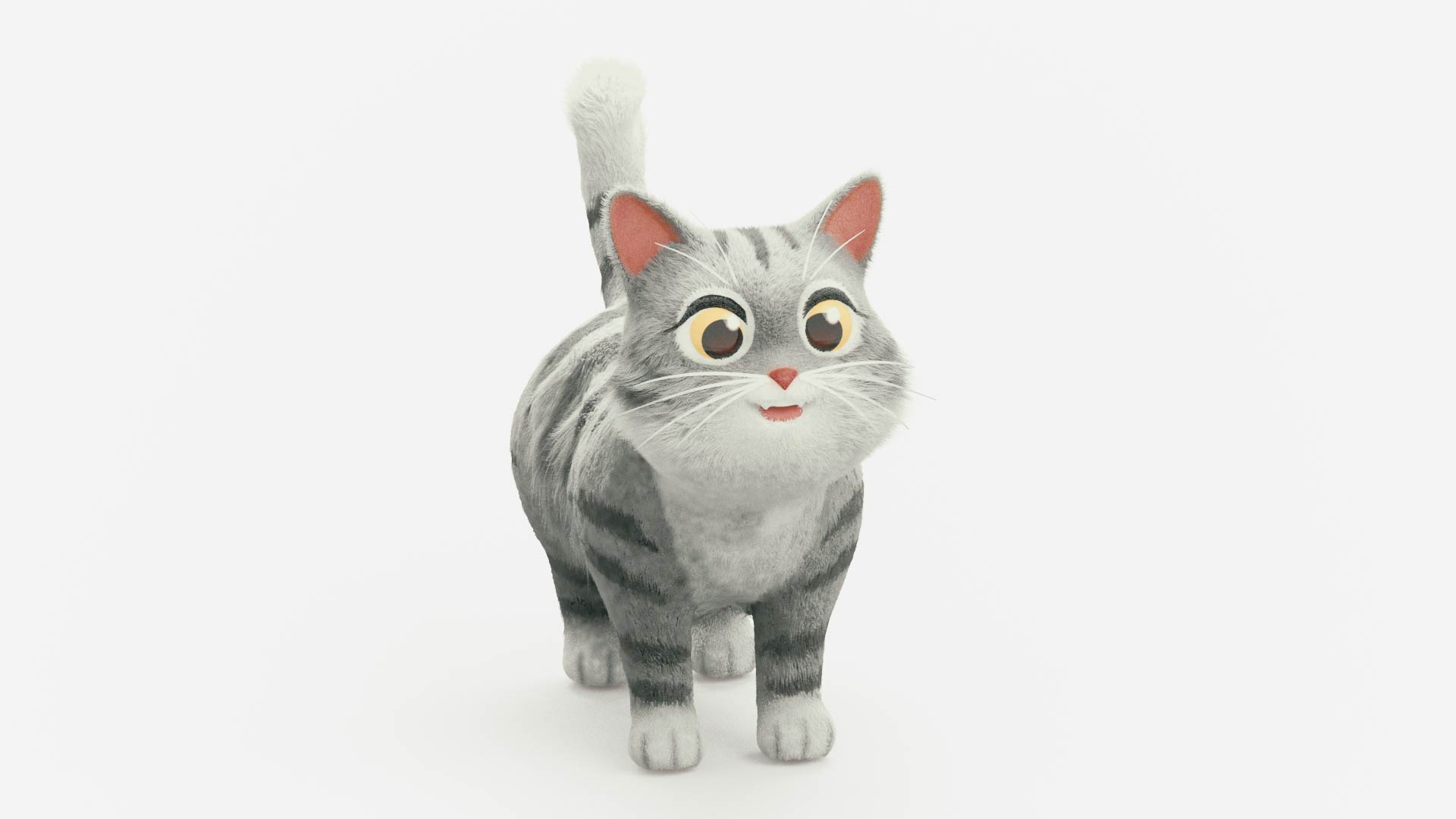 Cartoon Grey Cat 3D Model - TurboSquid 1999778