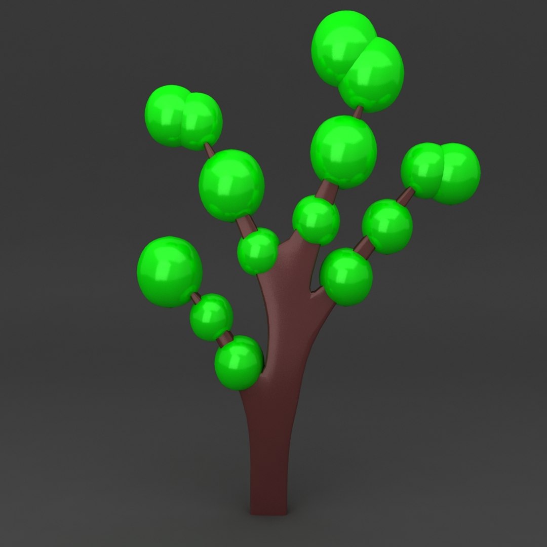 3d cartoon tree model