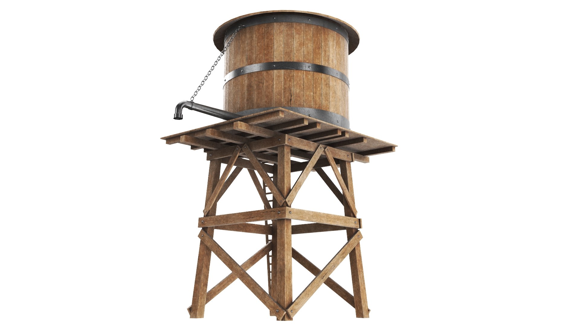 3D Two Detailed Water Tanks - TurboSquid 2201501