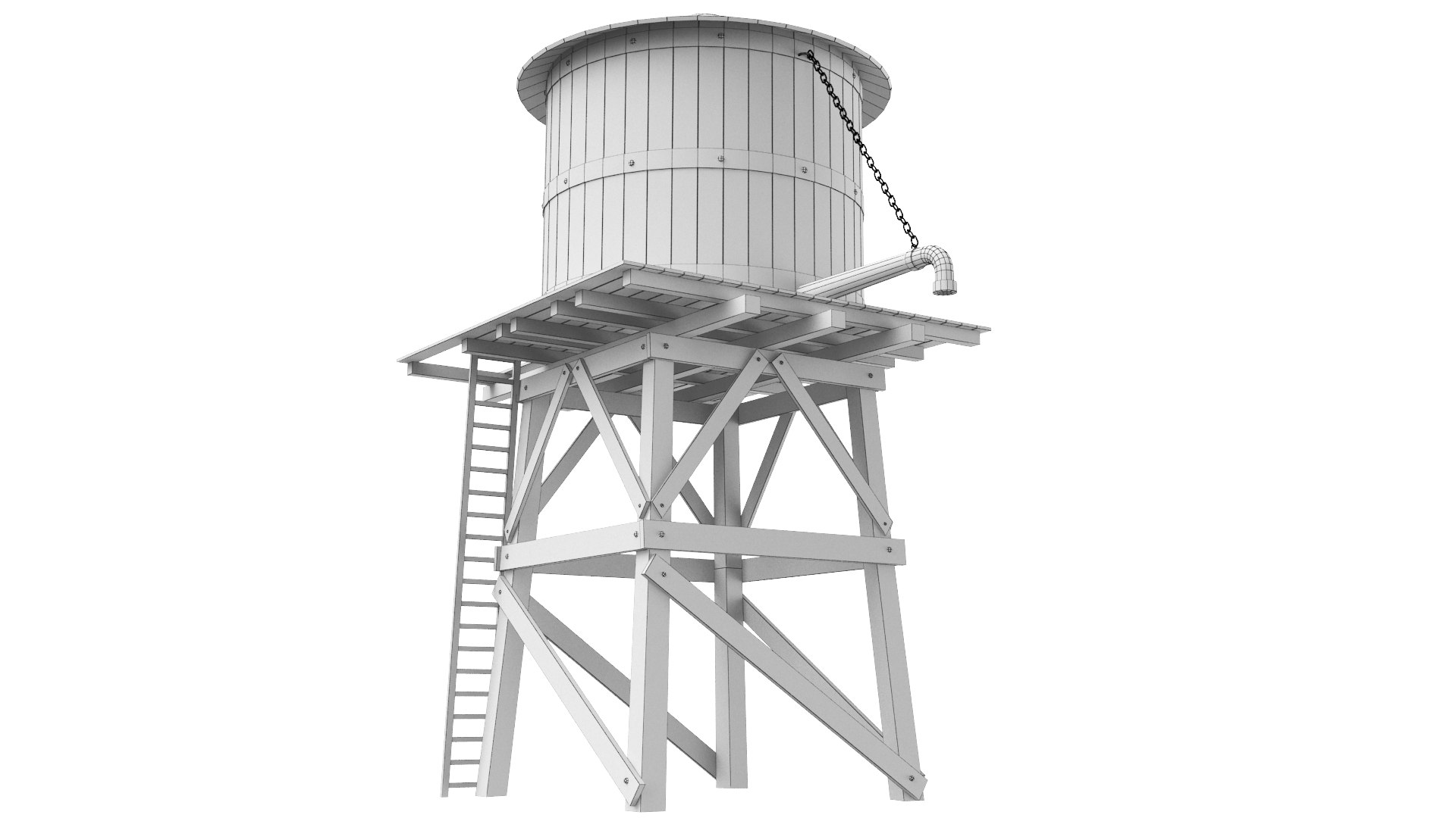 3D Two Detailed Water Tanks - TurboSquid 2201501