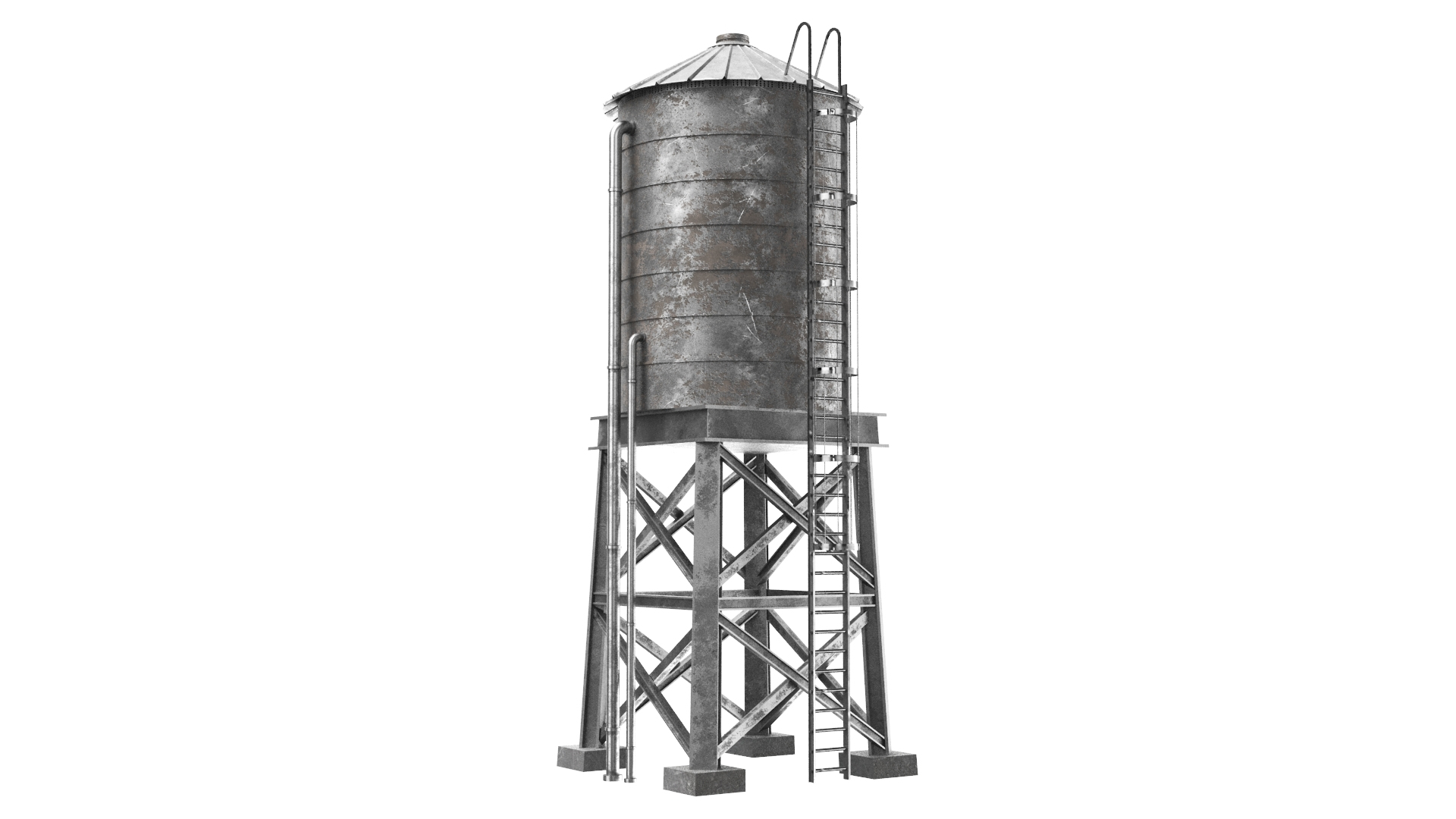 3D Two Detailed Water Tanks - TurboSquid 2201501