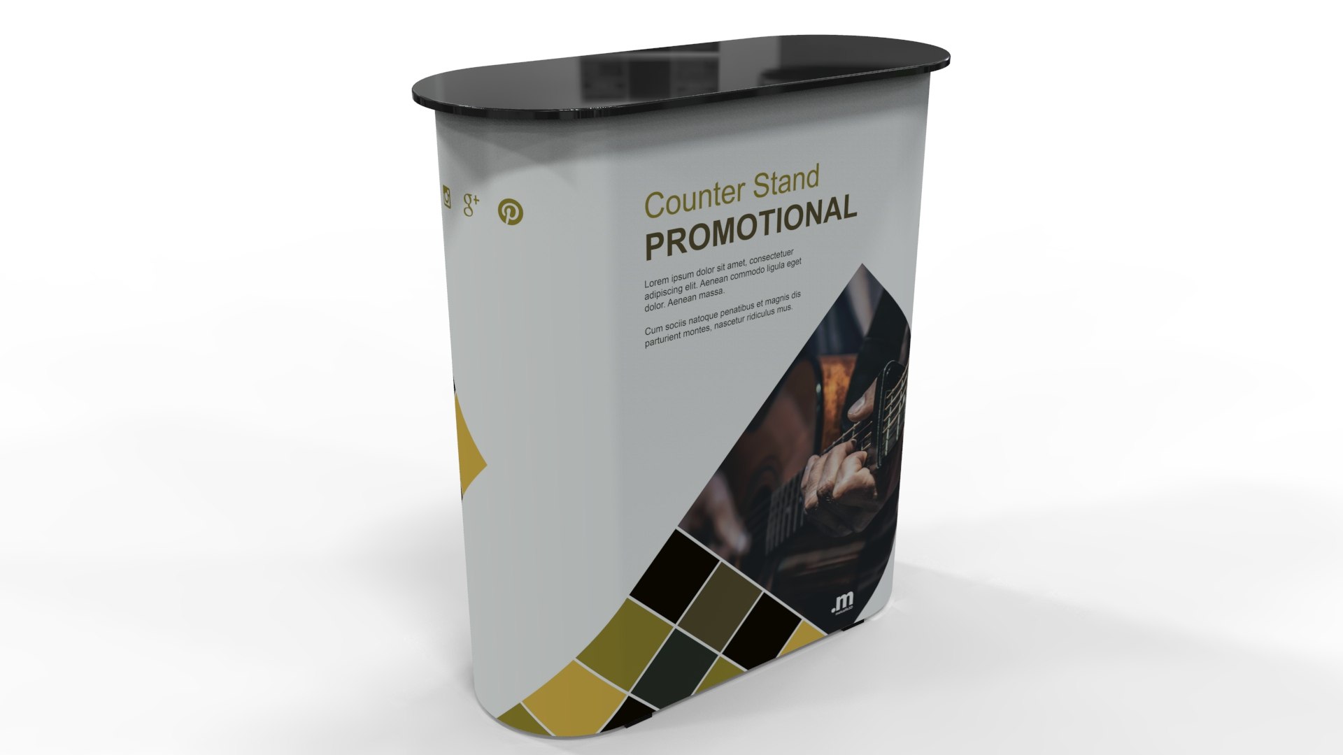 3D Promotional Pop-Up Counter Stand With Shelves - TurboSquid 2535355