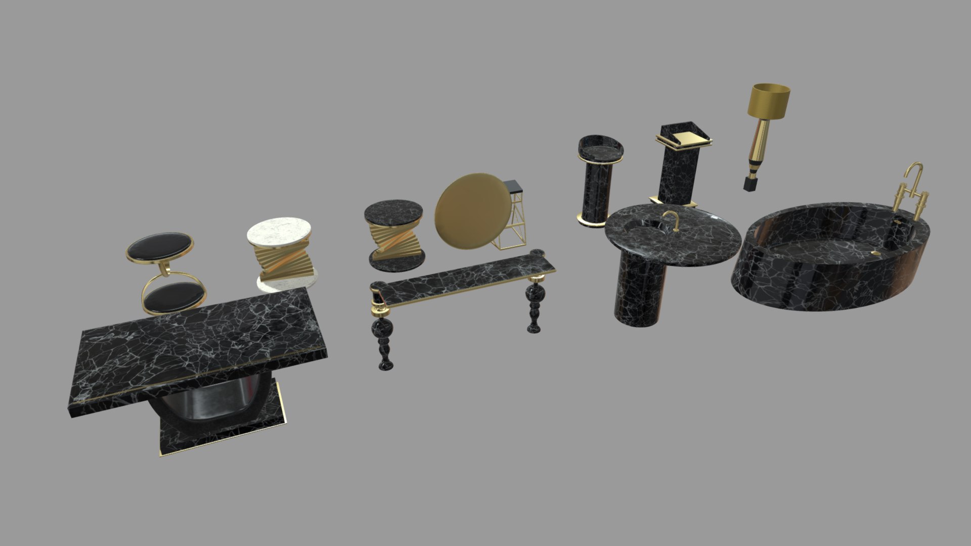 3D Modern Luxury Furniture Pack 01 - TurboSquid 2250408