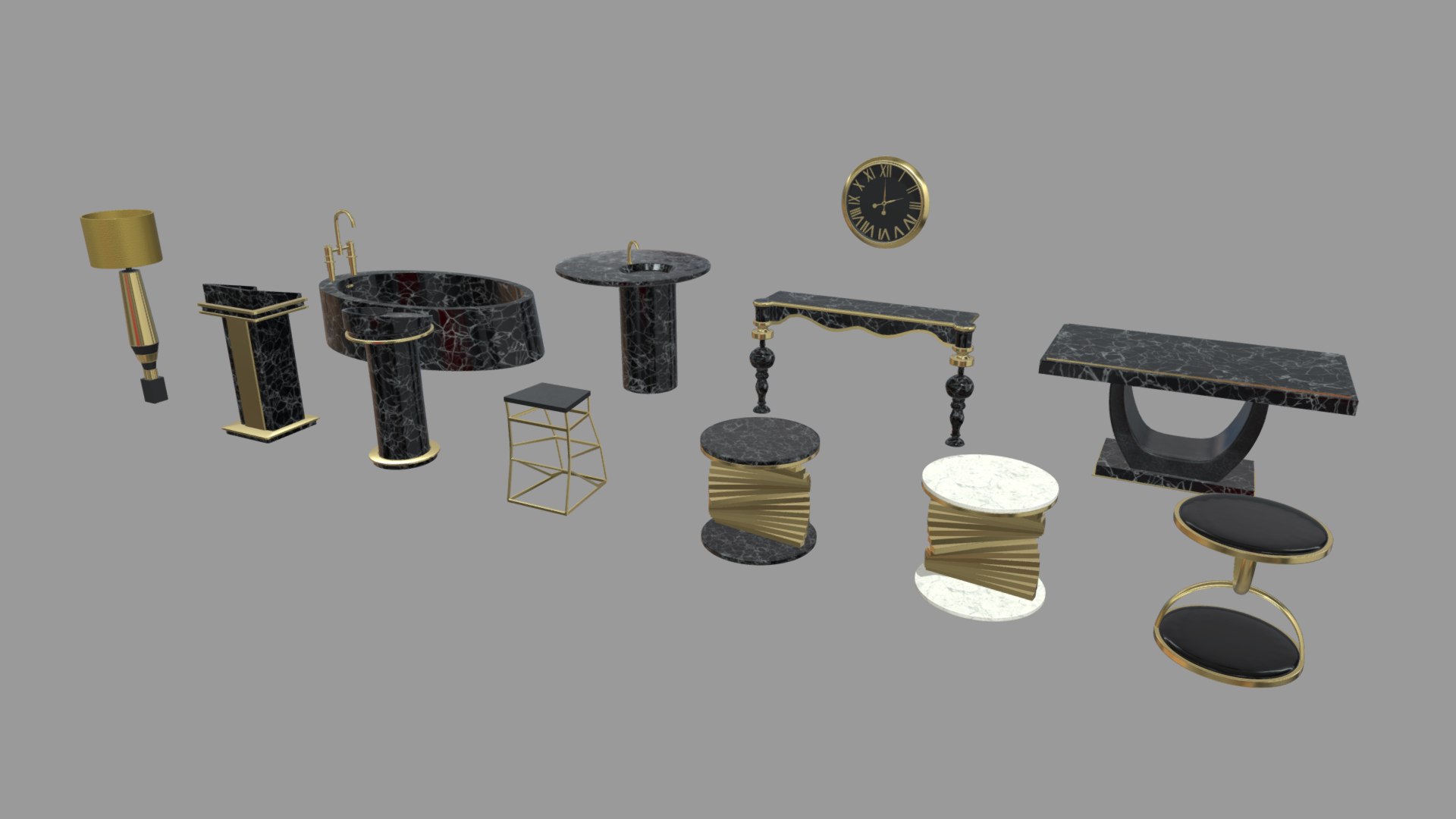 3D Modern Luxury Furniture Pack 01 - TurboSquid 2250408