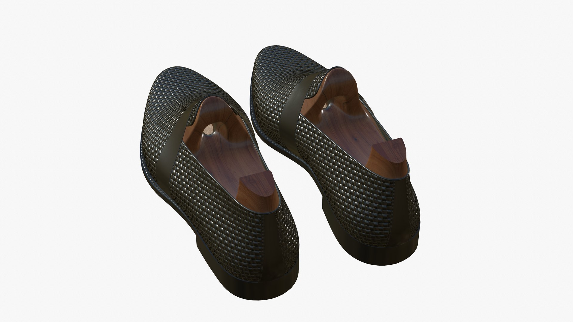 Realistic Leather Weave Black Shoes model - TurboSquid 1937286