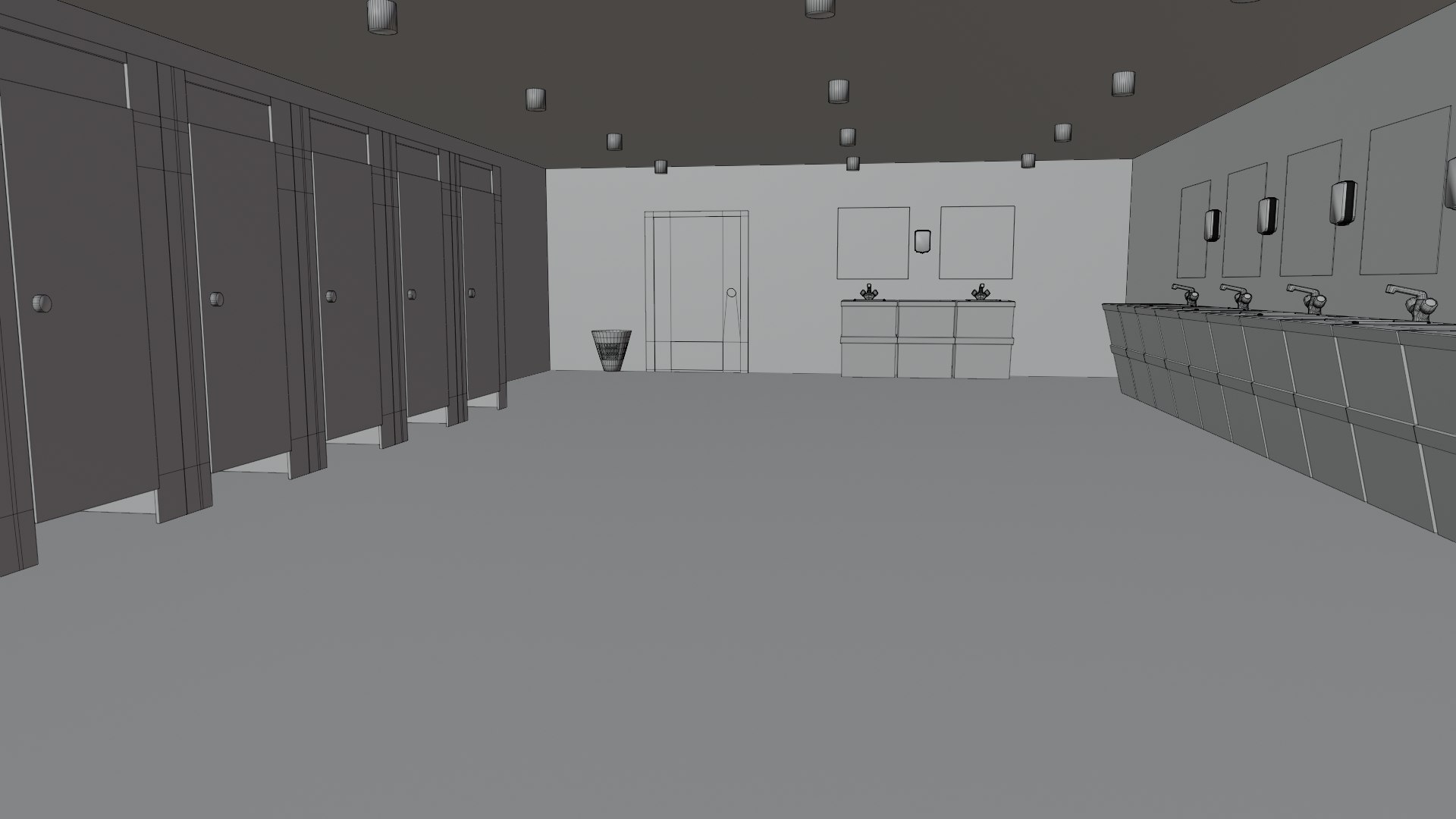 3D Restroom Interior Model - TurboSquid 2140835