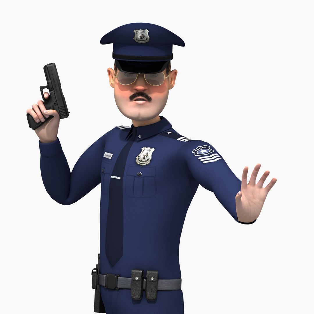 Cartoon police 3D model - TurboSquid 2007366