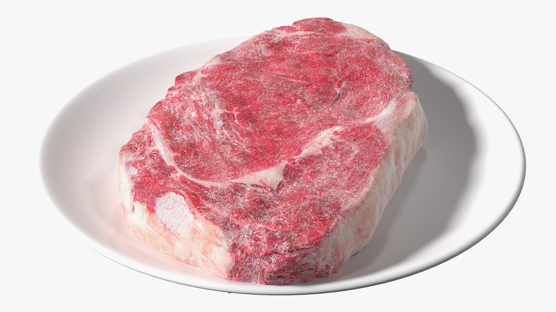 Meat Slice Frozen On Plates 3D Model - TurboSquid 1947478