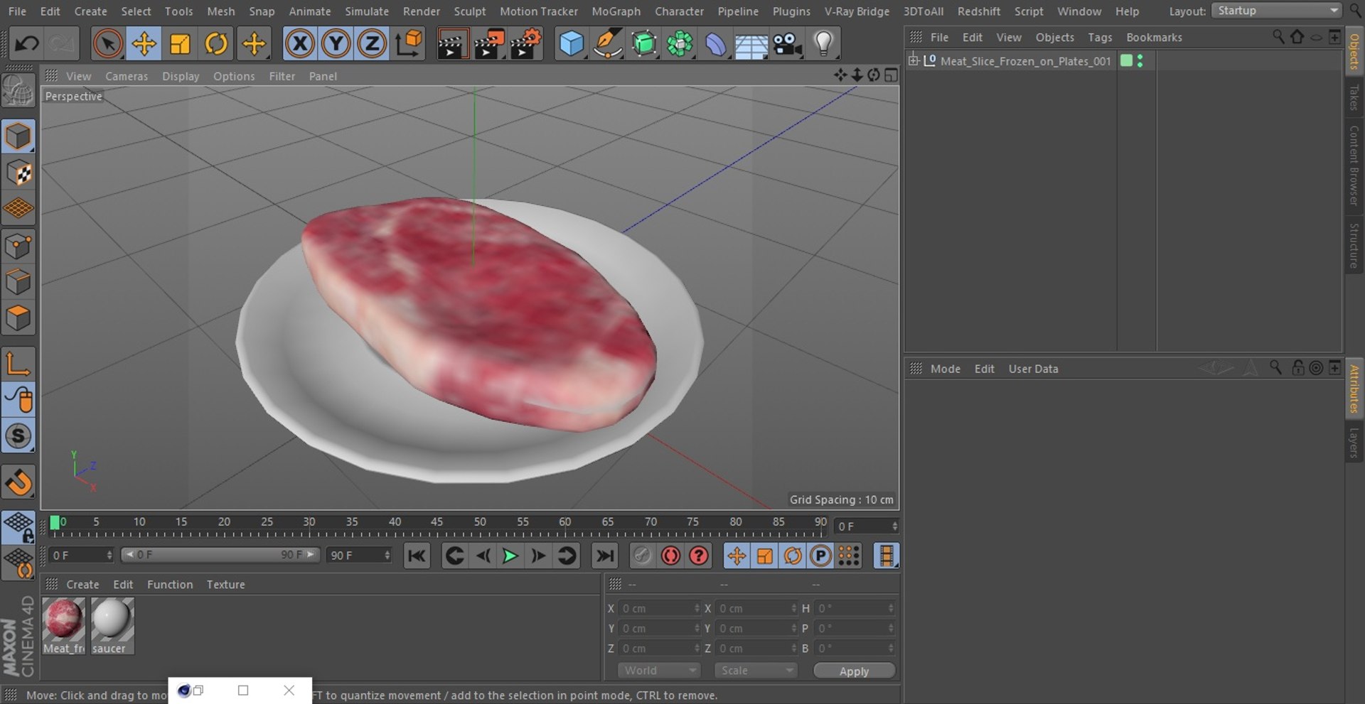 Meat Slice Frozen on Plates 3D model - TurboSquid 1947478