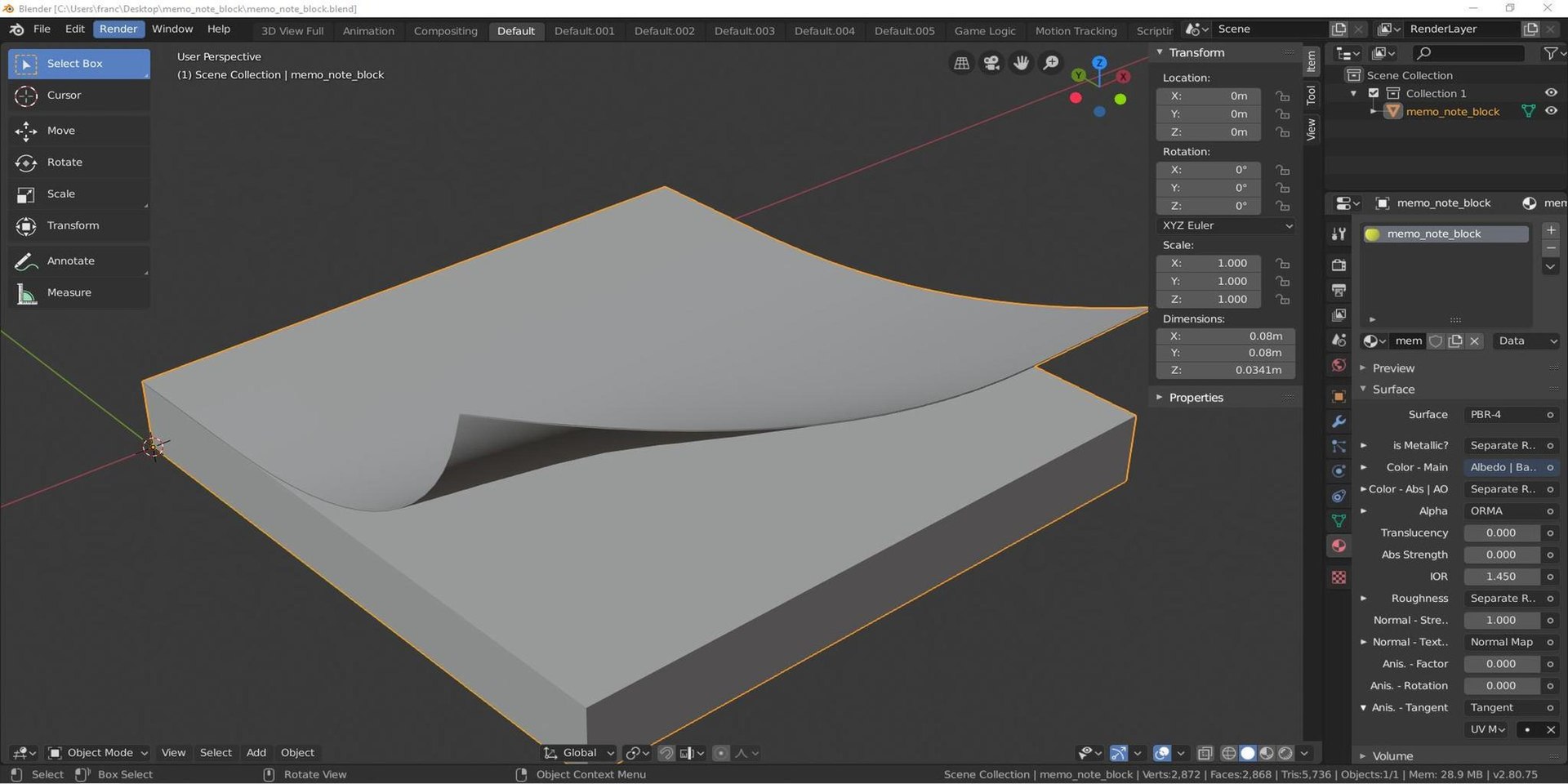 Memo Note Block 3D Model - TurboSquid 1465529