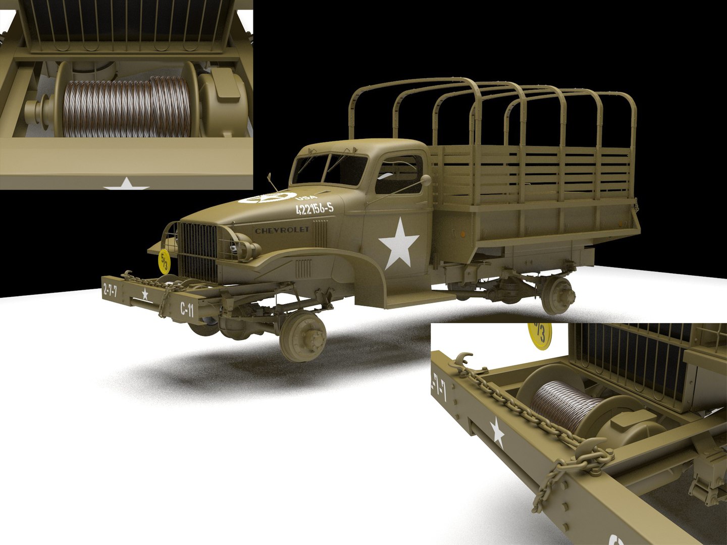 Chevrolet WWII truck model - TurboSquid 1960432