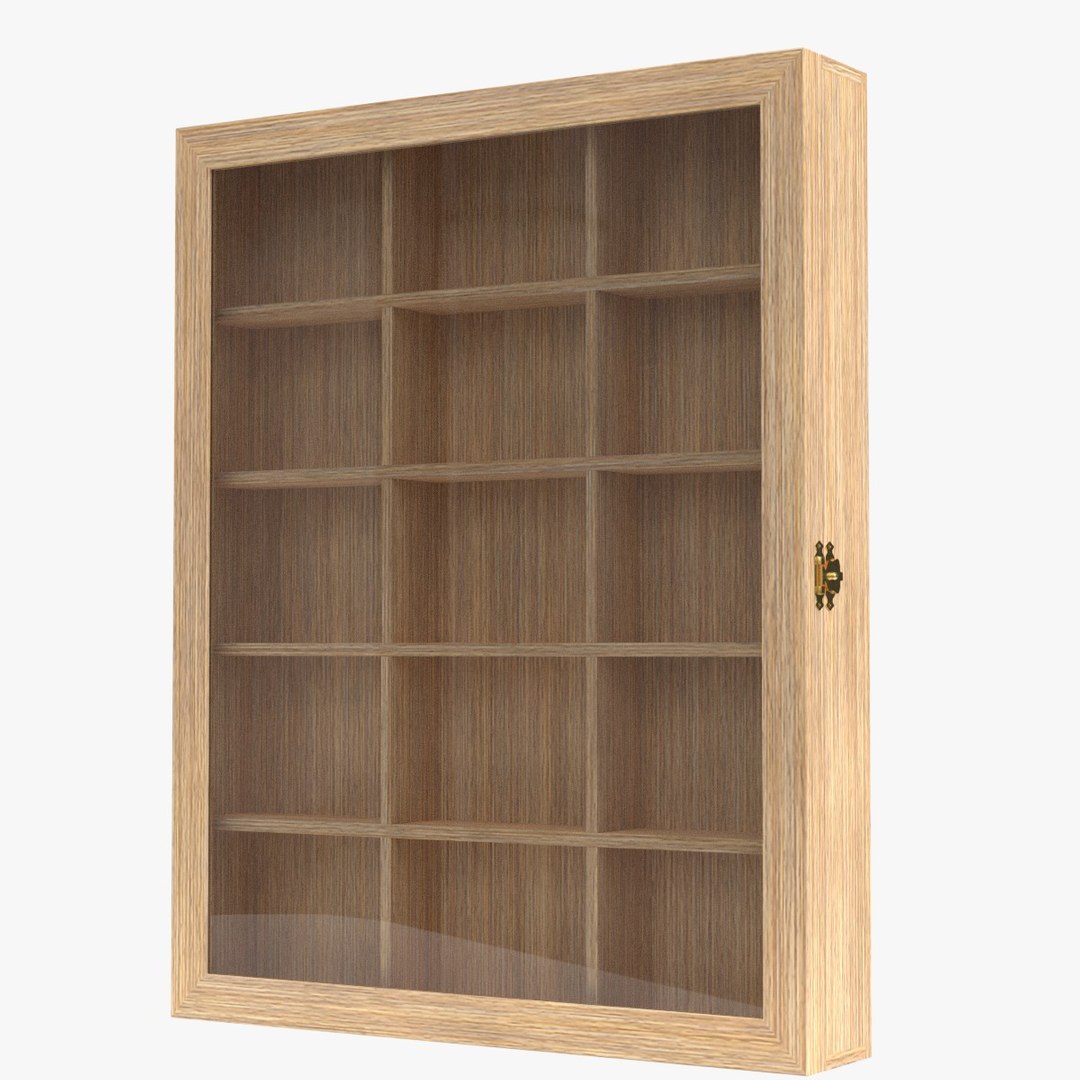 3D Wall Mounted Wooden Showcase 3 - TurboSquid 2228277