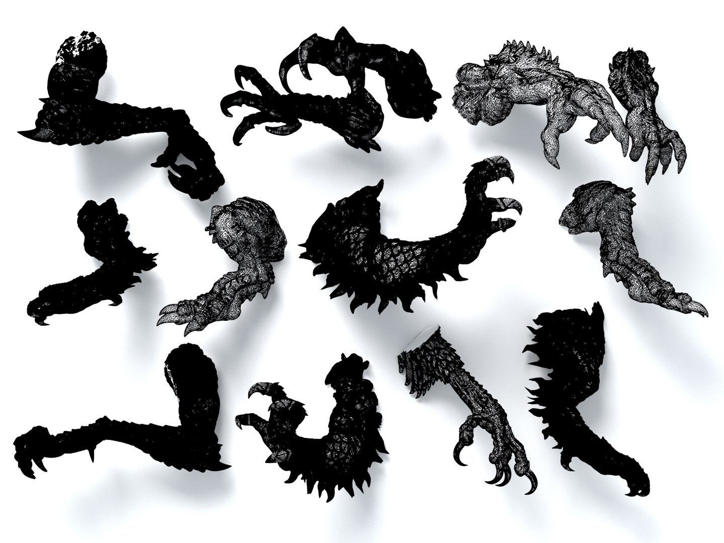 Dragon Claw Monster Hand Sculpture Dragon Leg Collection 3D Model ...