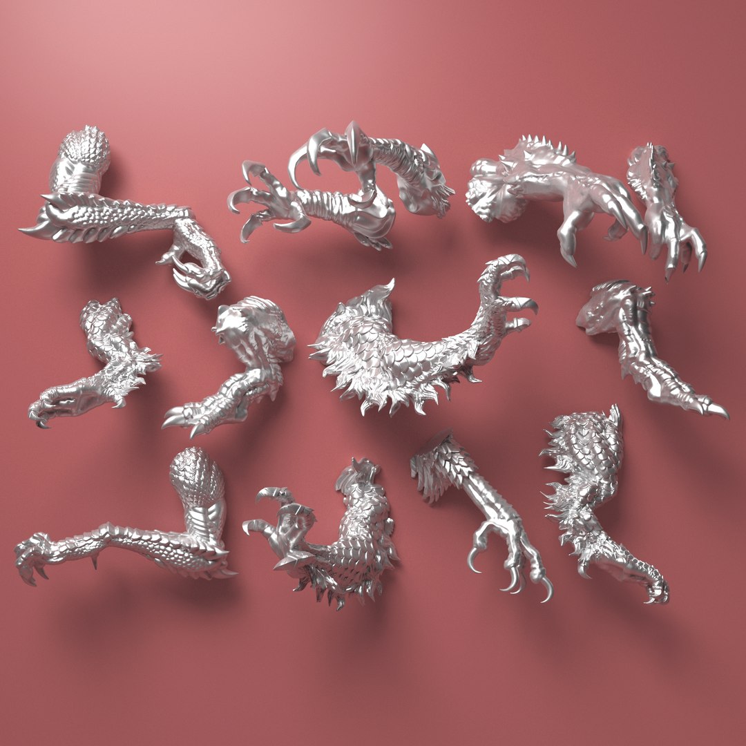 Dragon Claw Monster Hand Sculpture Dragon Leg Collection 3D Model ...