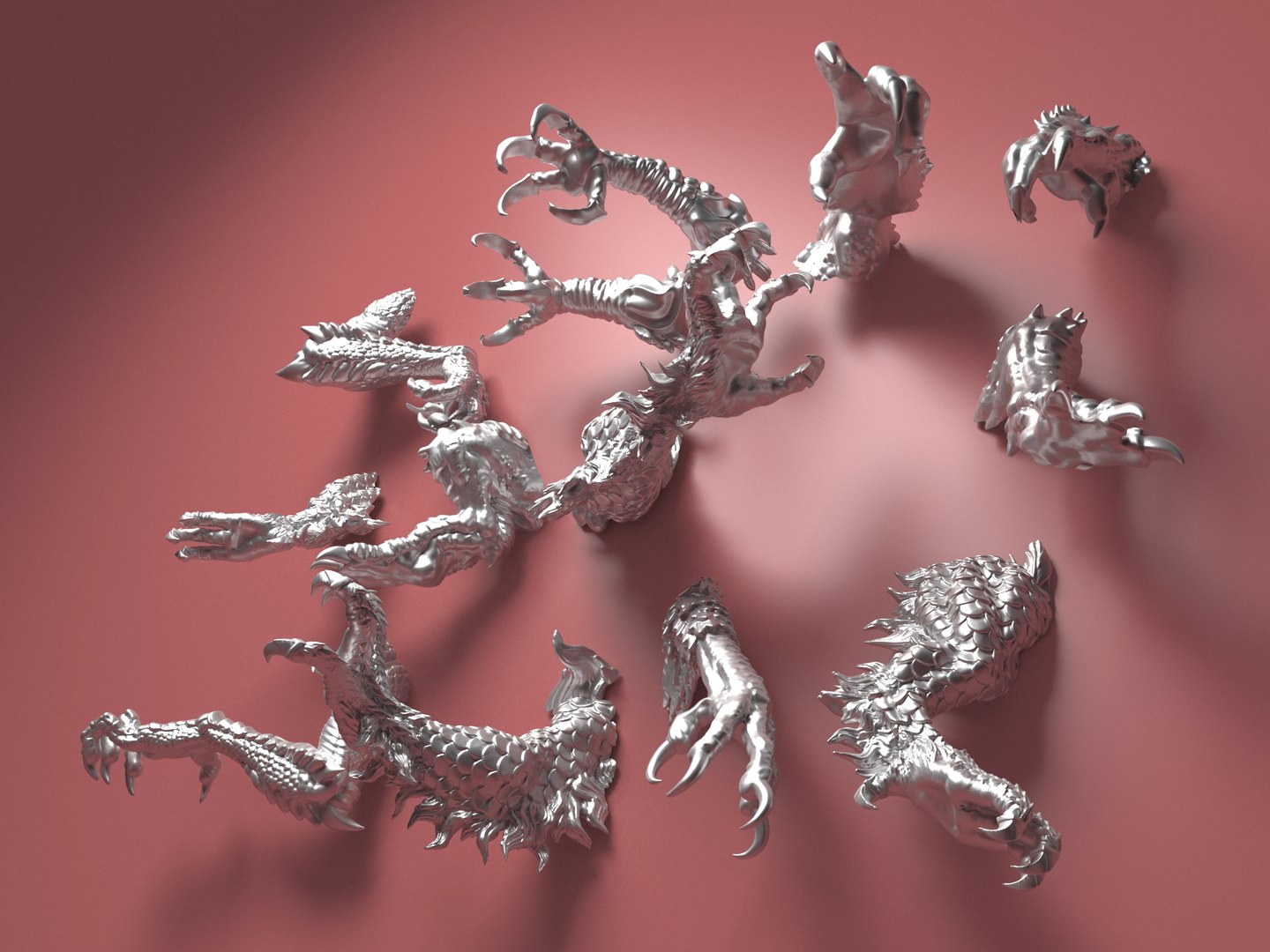 Dragon Claw Monster Hand Sculpture Dragon Leg Collection 3D Model ...