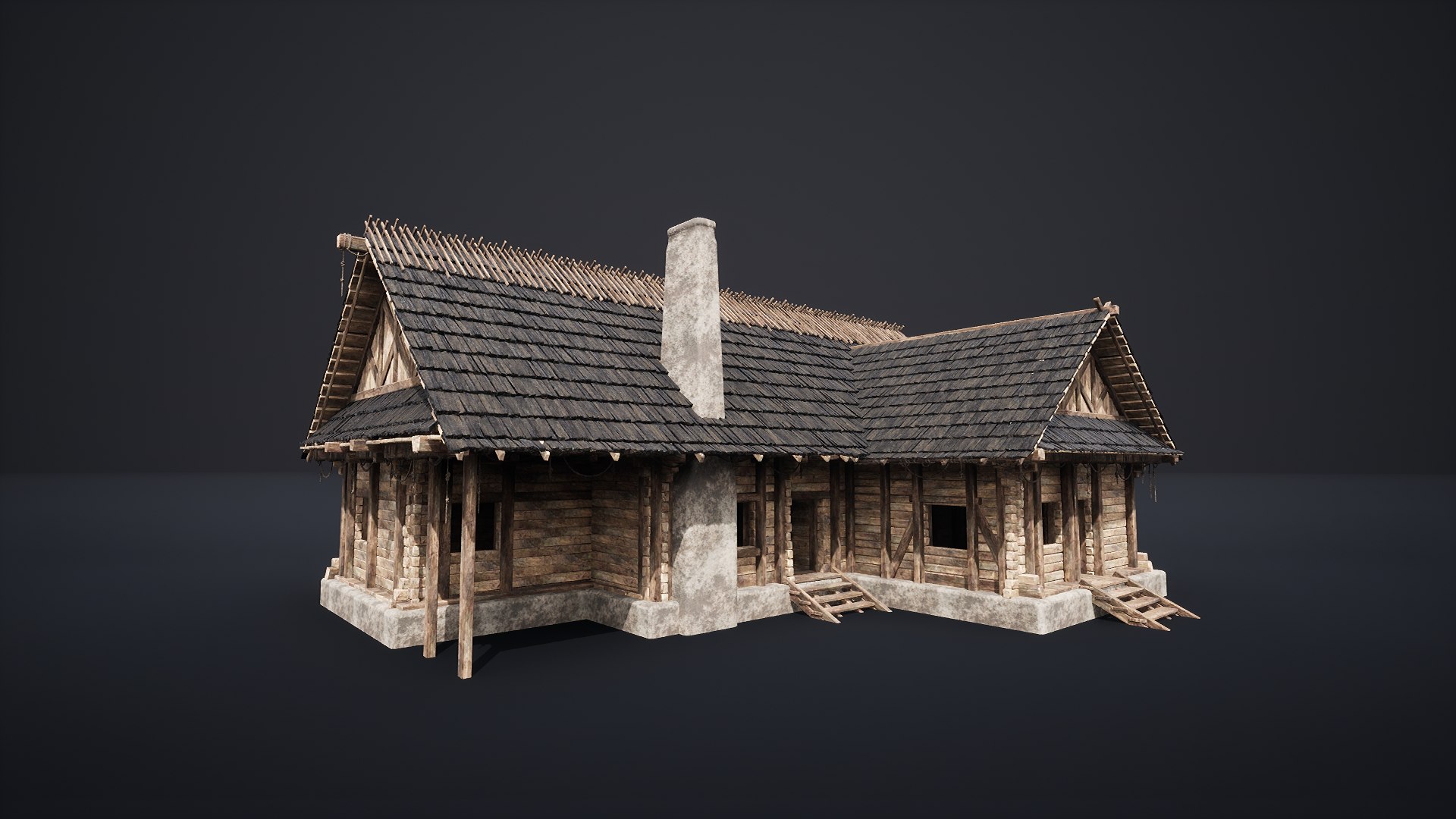 MEDIEVAL HOUSE COTTAGE CABIN HUT VILLAGE SLAVIC CITY AAA NEXTGEN 3D ...