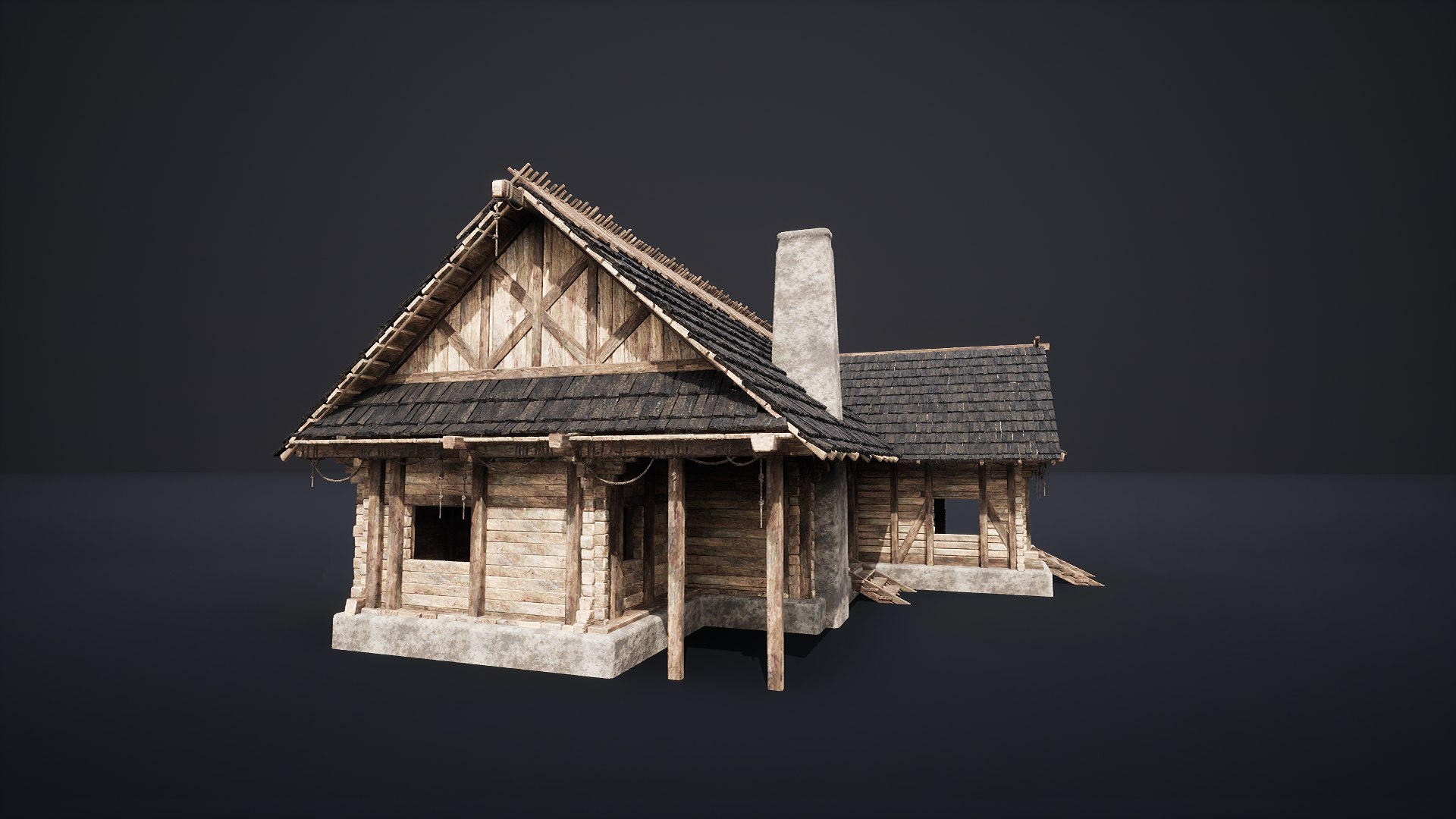 MEDIEVAL HOUSE COTTAGE CABIN HUT VILLAGE SLAVIC CITY AAA NEXTGEN 3D ...